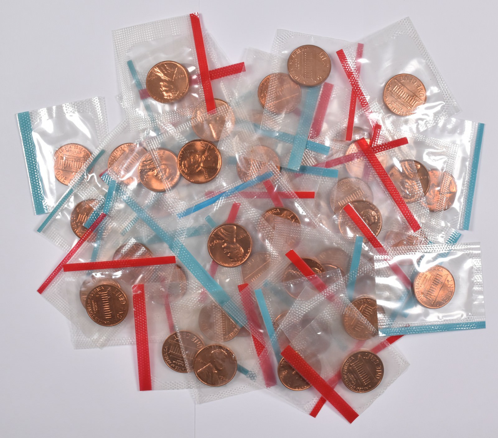 50 Pcs - US Mint Lincoln Cent 1960's sealed in Mint Cello | Property Room