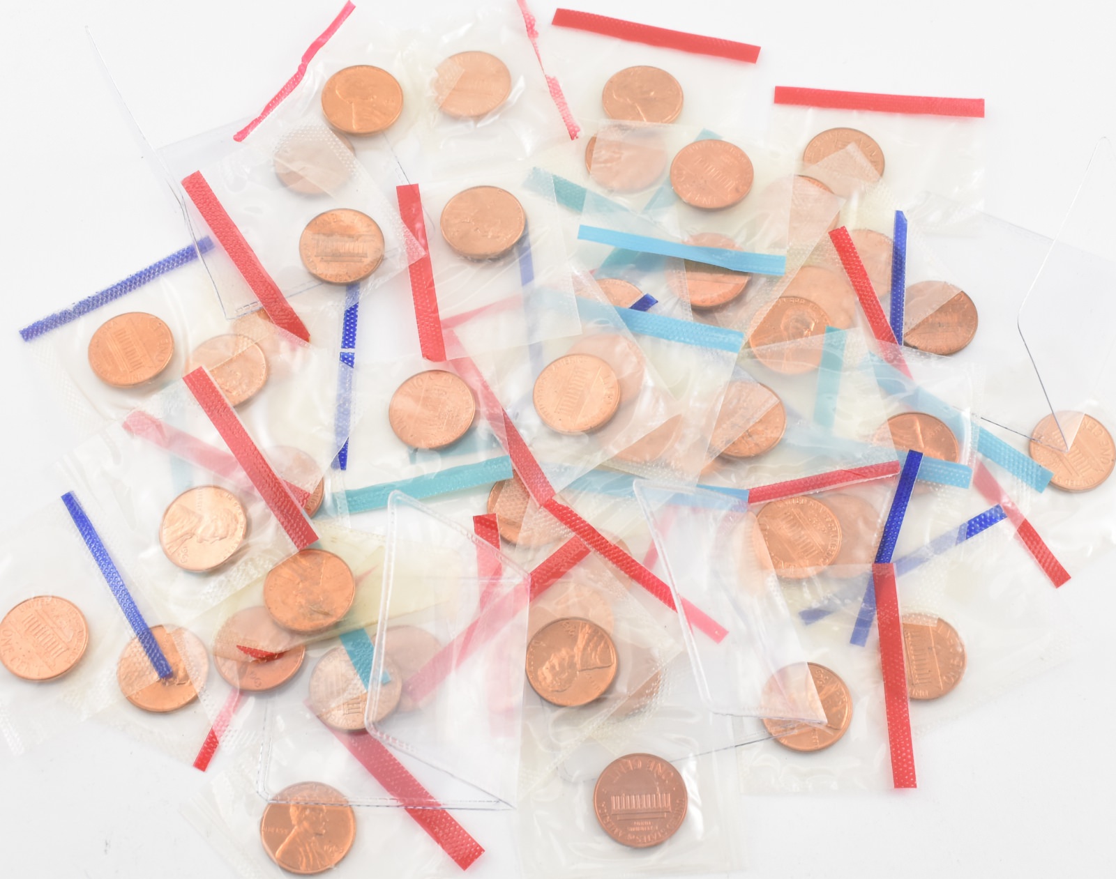 50 Pcs - US Mint Lincoln Cent 1960's sealed in Mint Cello | Property Room