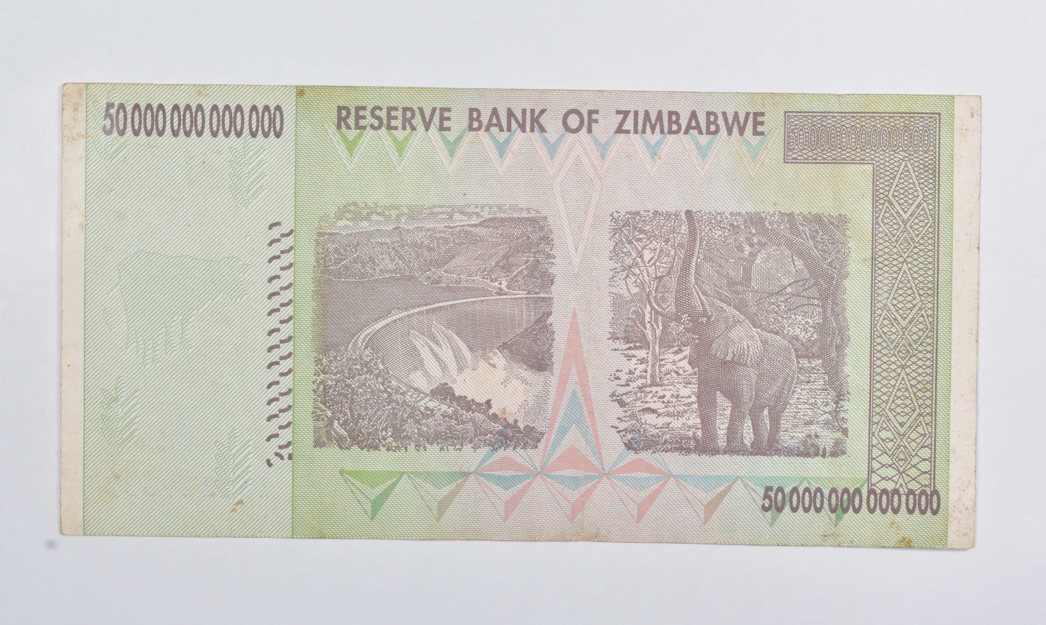 50 TRILLION Dollar - Zimbabwe Hyper Inflation Note - 2008 100 Series ...