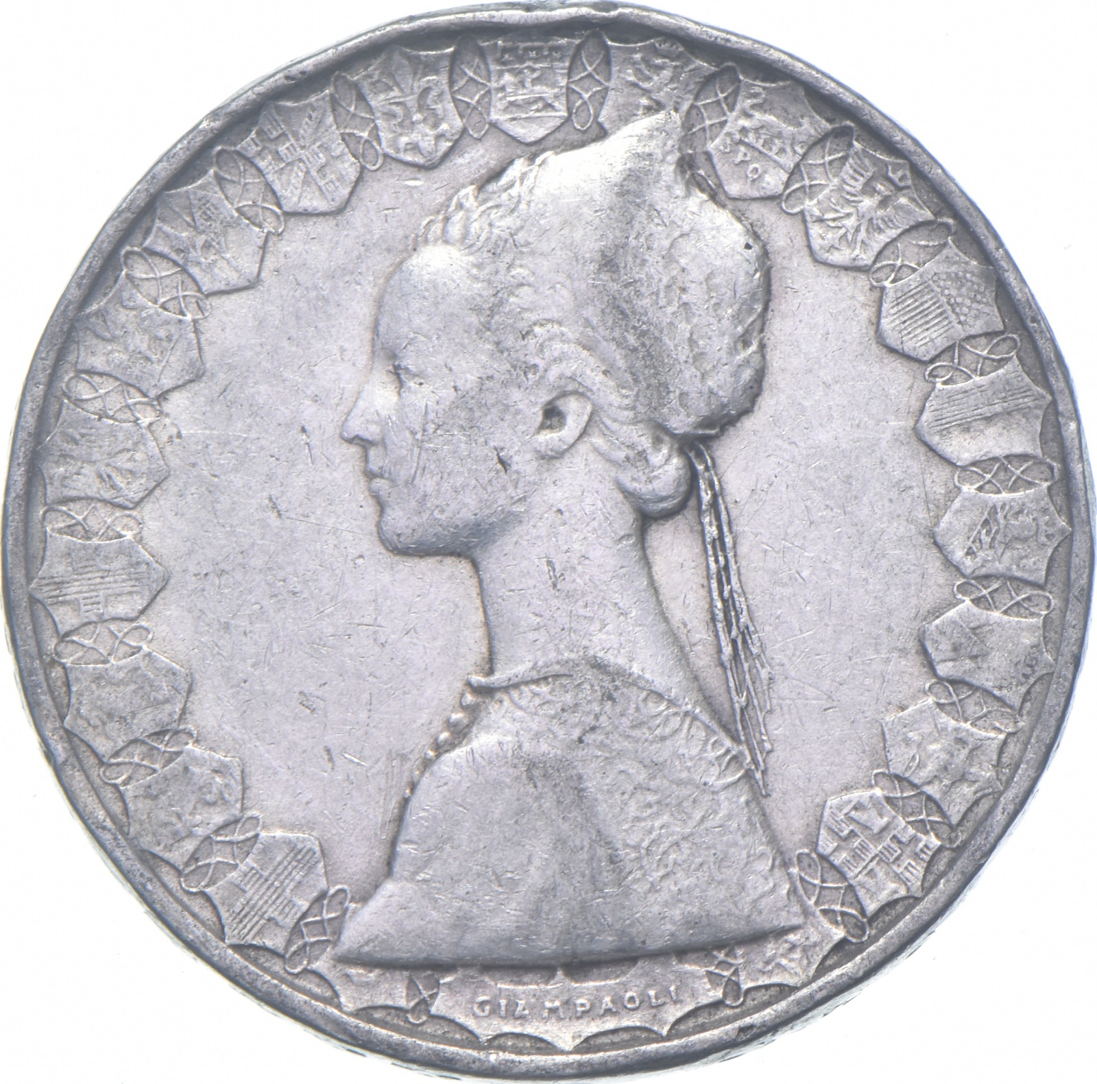 500 Lire 1959 Italy Silver Coin // Santa Maria / Ship | Property Room