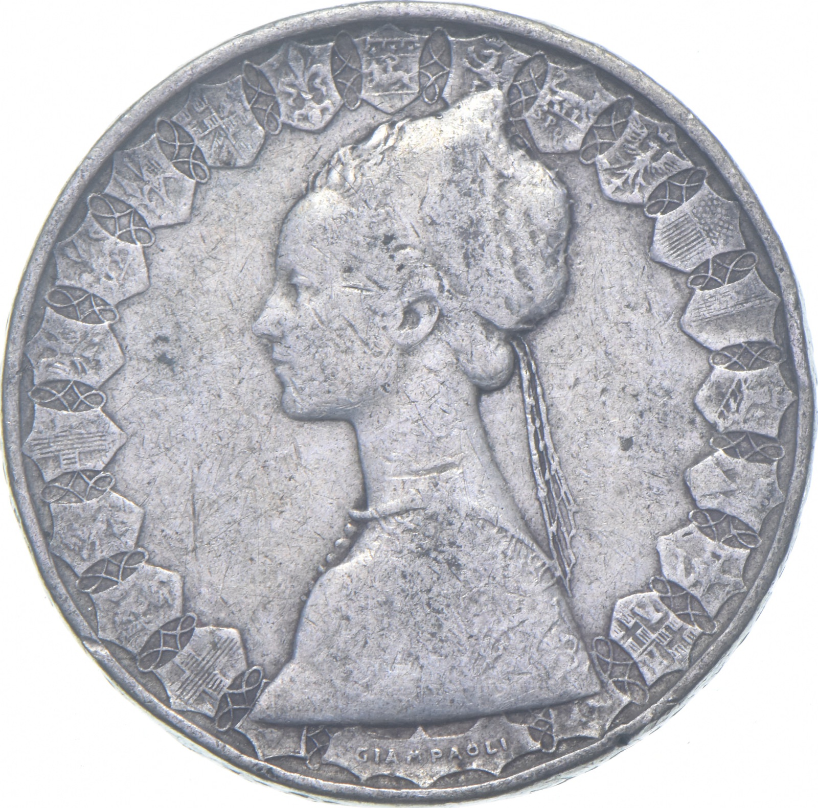 500 Lire 1959 Italy Silver Coin // Santa Maria / Ship | Property Room