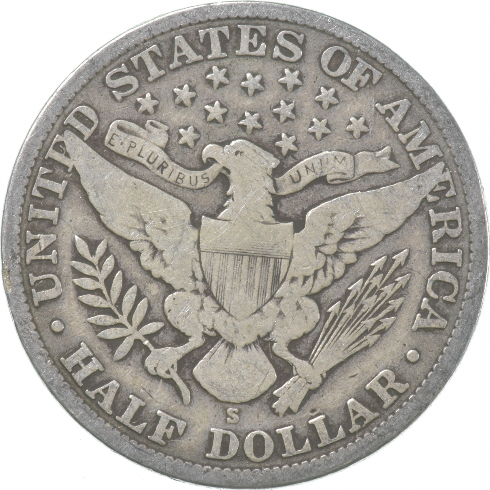 50c - Great Liberty Detail - 1912-S Barber Half Dollar | Property Room