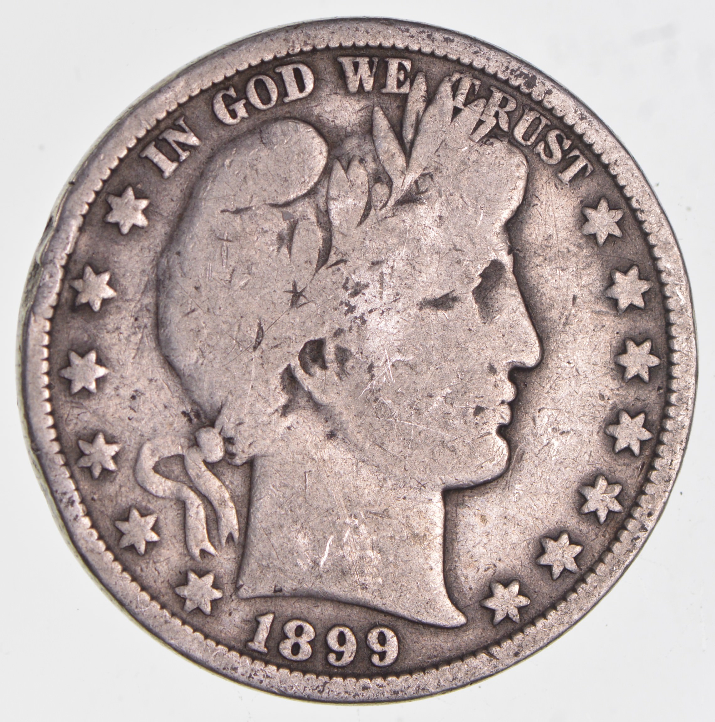 50c United States Coin - 1899 Liberty Barber 90% Silver US Half Dollar ...