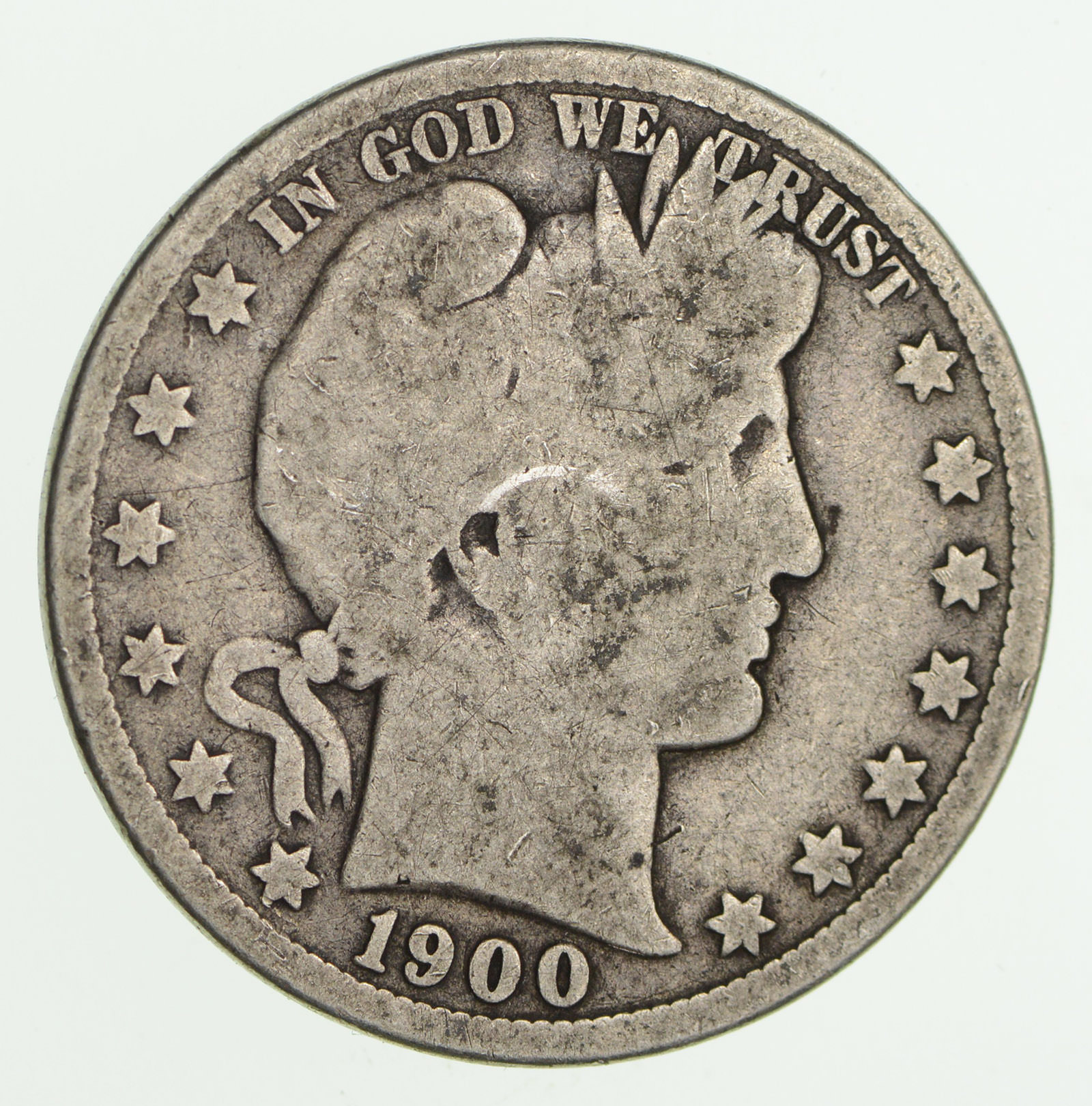 50c United States Coin - 1900 Liberty Barber 90% Silver US Half Dollar ...