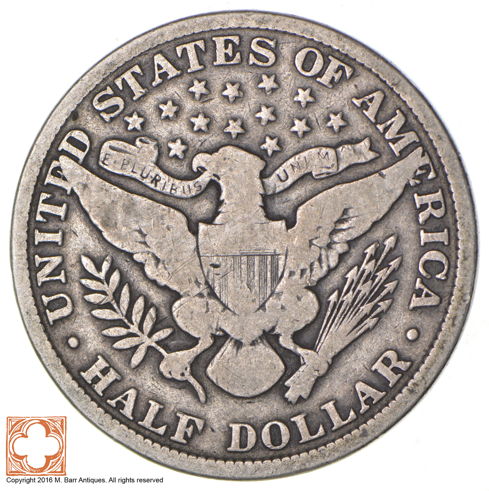 50c United States Coin - 1906 Liberty Barber 90% Silver US Half Dollar ...