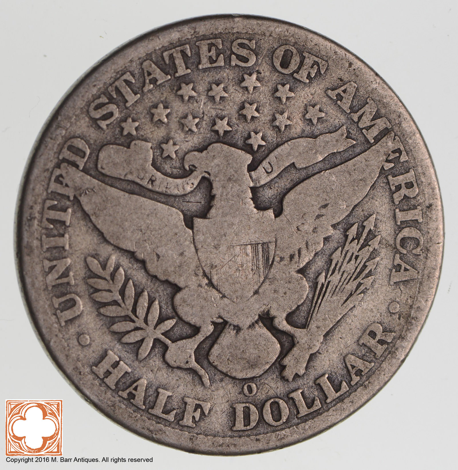 50c United States Coin - 1908-O Liberty Barber 90% Silver US Half ...