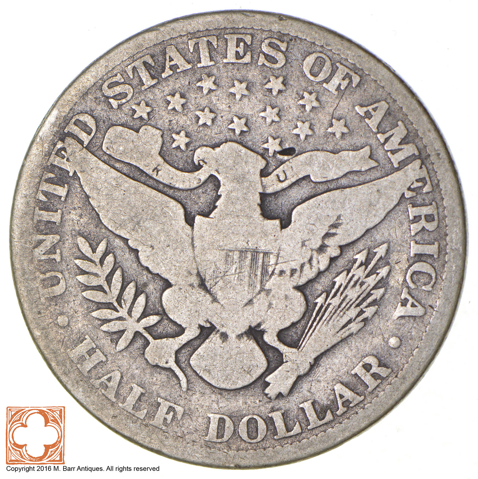 50c United States Coin - 1909 Liberty Barber 90% Silver US Half Dollar ...