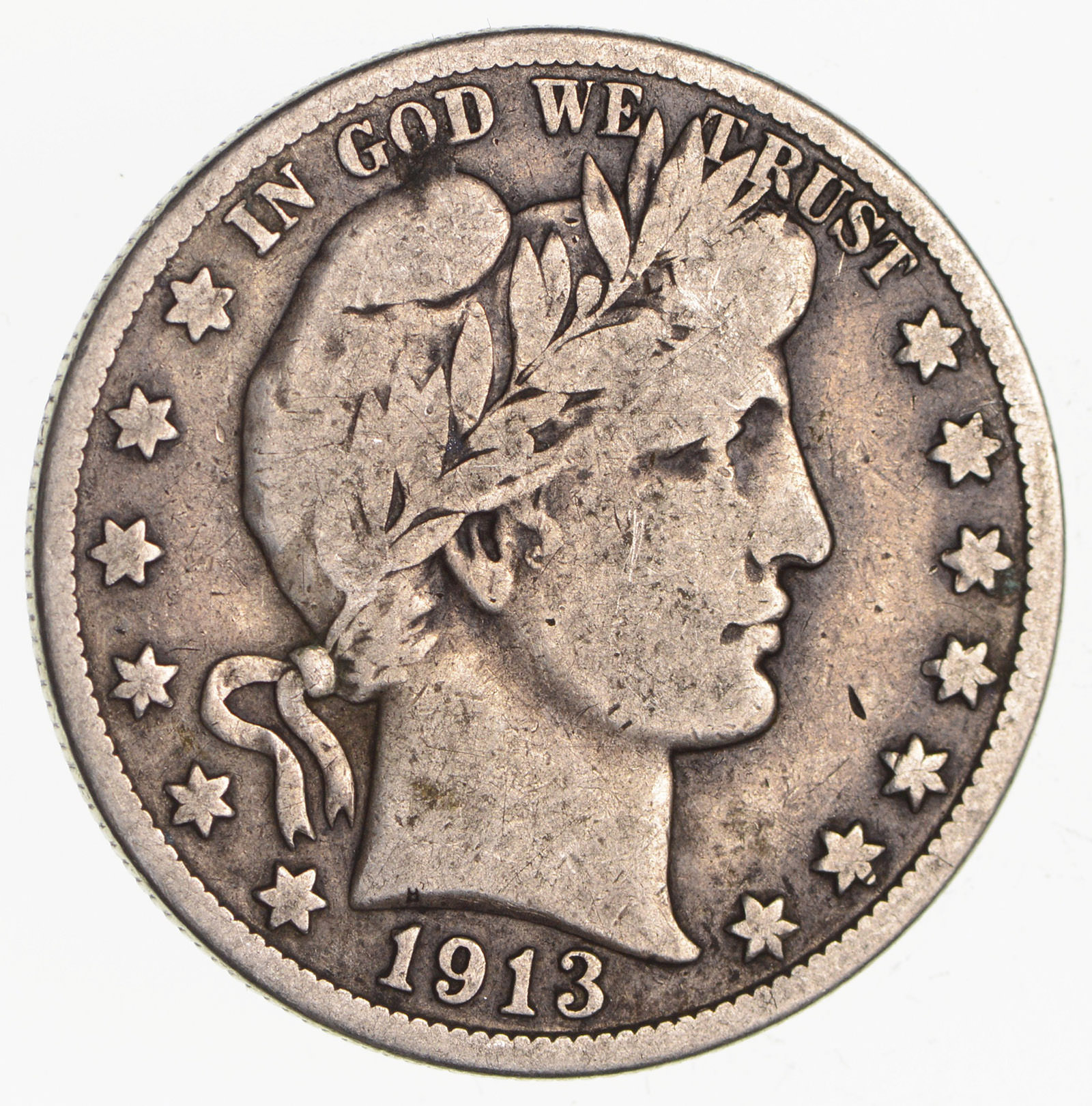 50c United States Coin - 1913-S Liberty Barber 90% Silver US Half ...