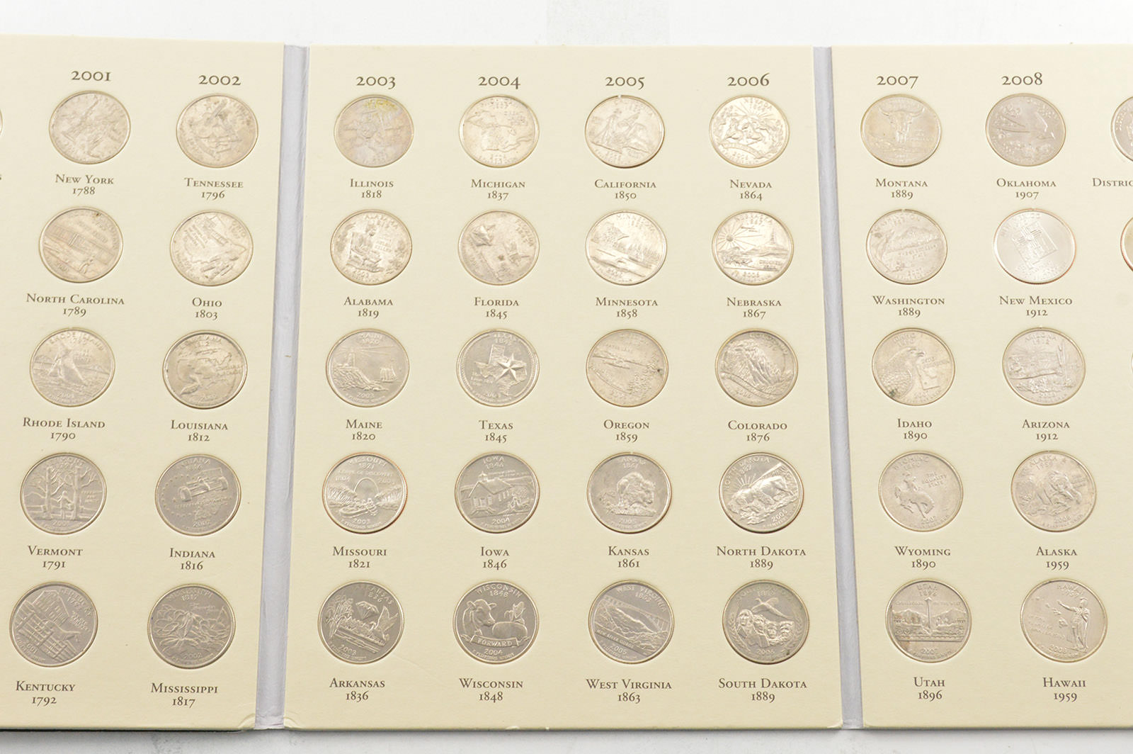 56 Coins Statehood 1999-2009 Washington Quarter Collection Set ...