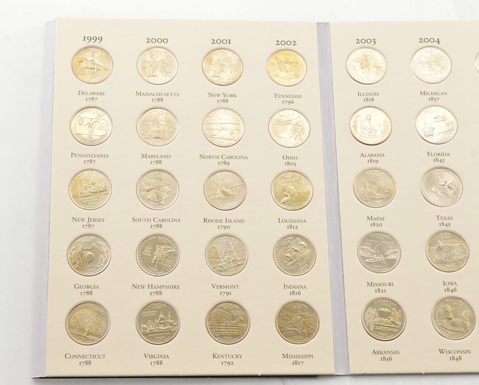 58 Coins Statehood 1999-2008 Washington Quarter Collection Set ...