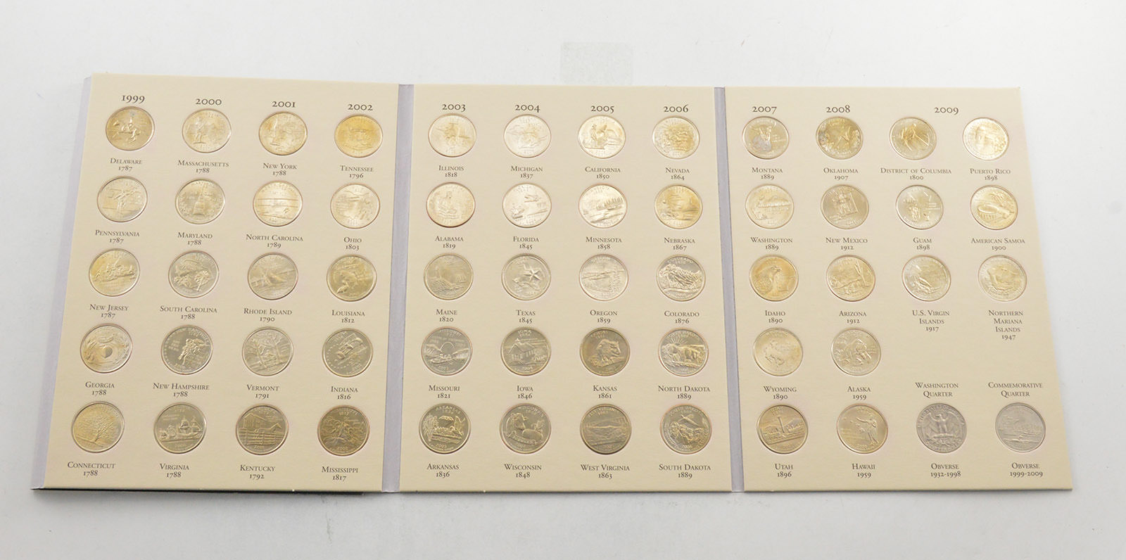 58 Coins Statehood 1999-2008 Washington Quarter Collection Set ...