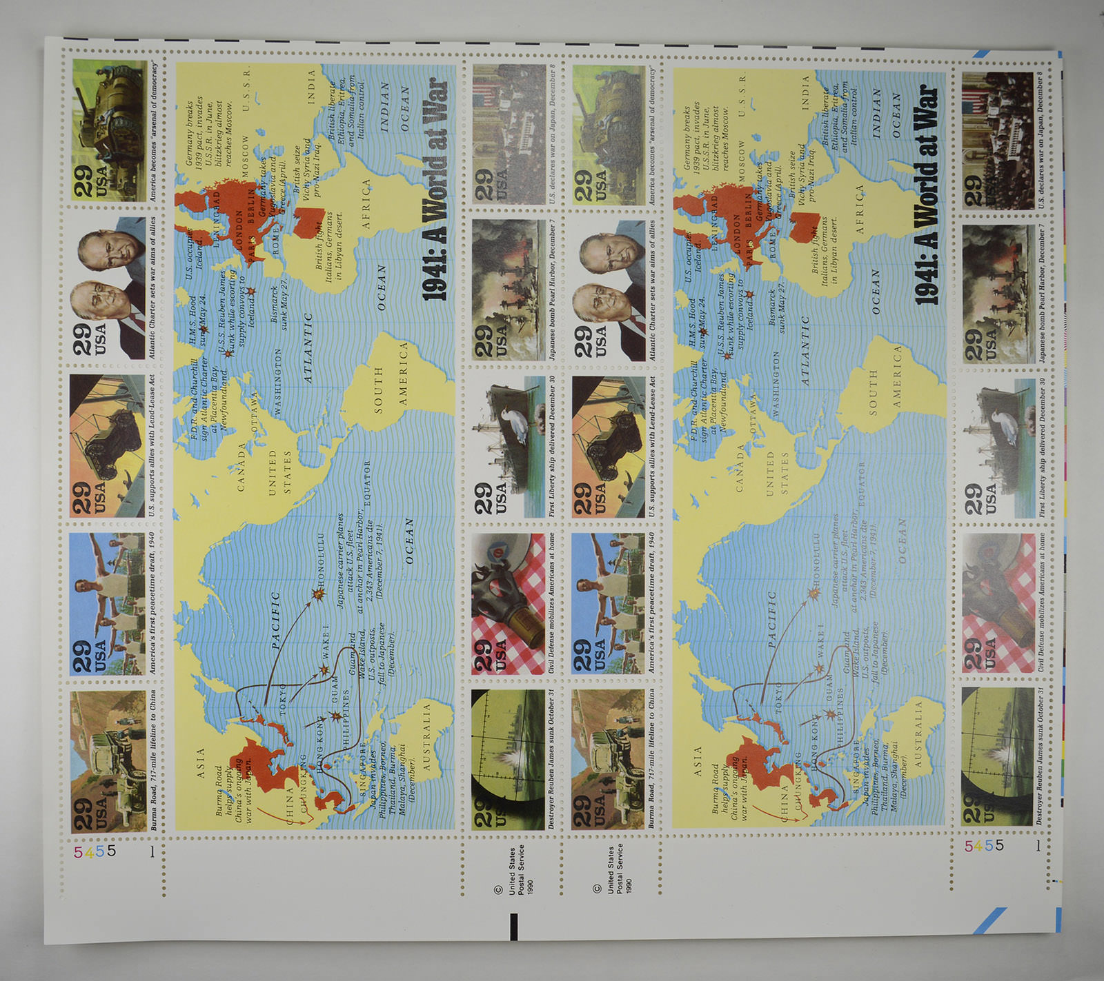 $5.80 Face Value - Unused Postage - 1941: A World At War Stamp ...