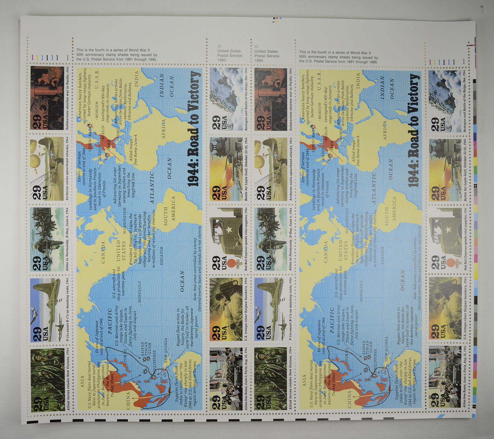 $5.80 Face Value - Unused Postage - 1944: Road to Victory Stamp ...