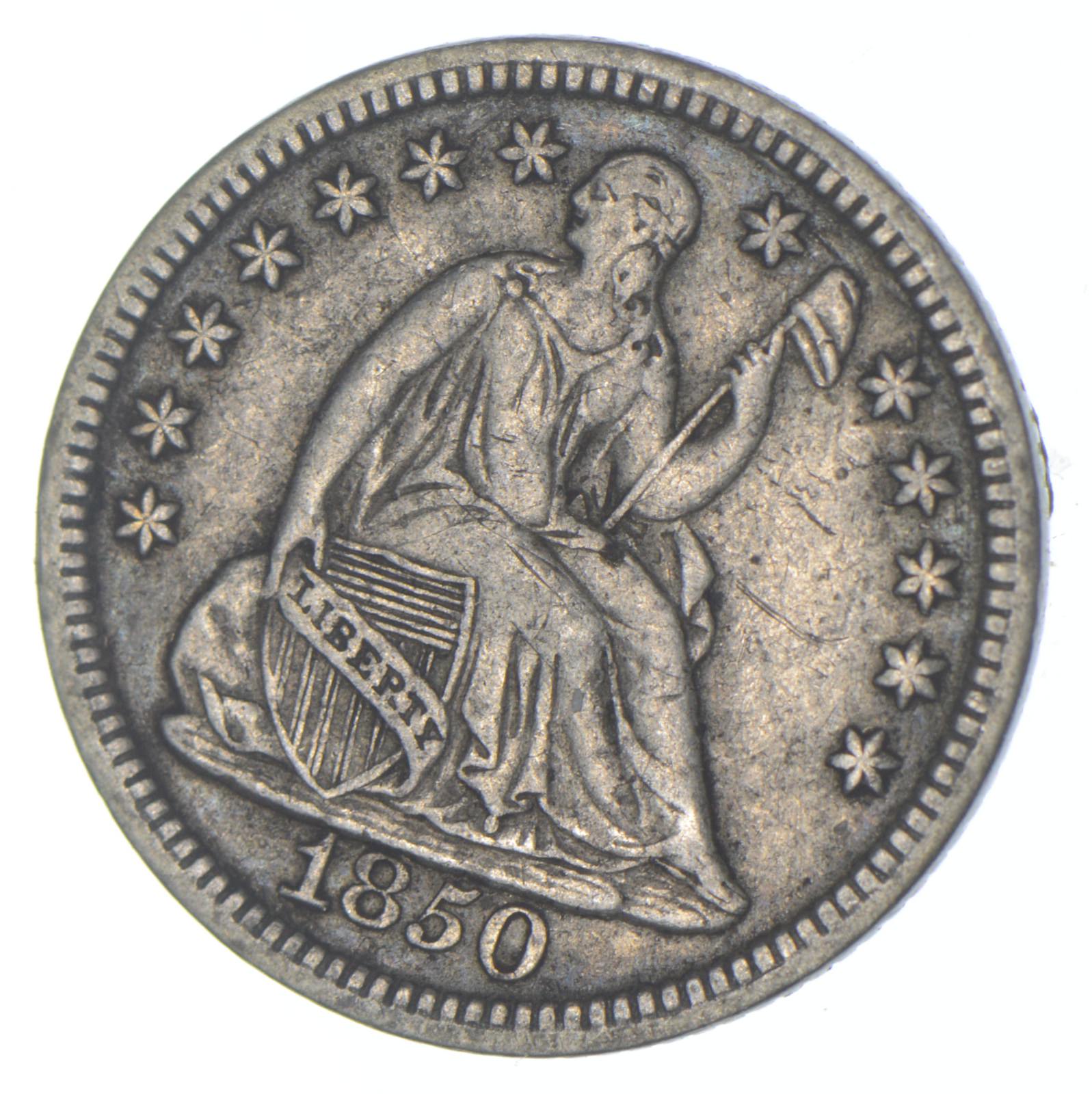 5c ***1/2 Dime HALF** - 1850 Seated Liberty Half Dime - Early American ...