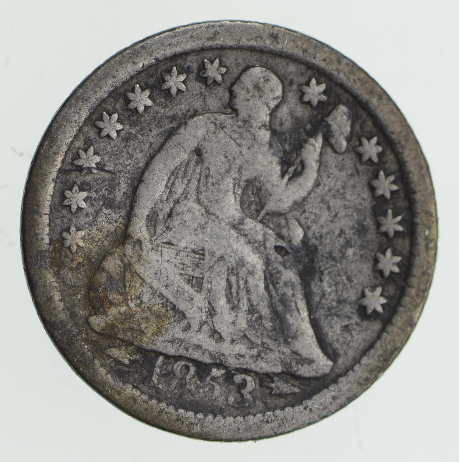 5c ***1/2 Dime HALF** - 1853-O Seated Liberty Half Dime - Early ...