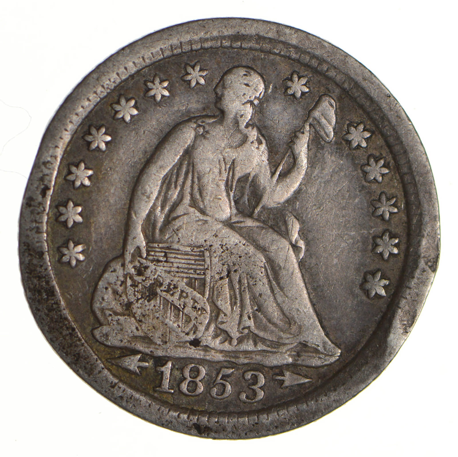 5c ***1/2 Dime HALF** - 1853-O Seated Liberty Half Dime - Early ...