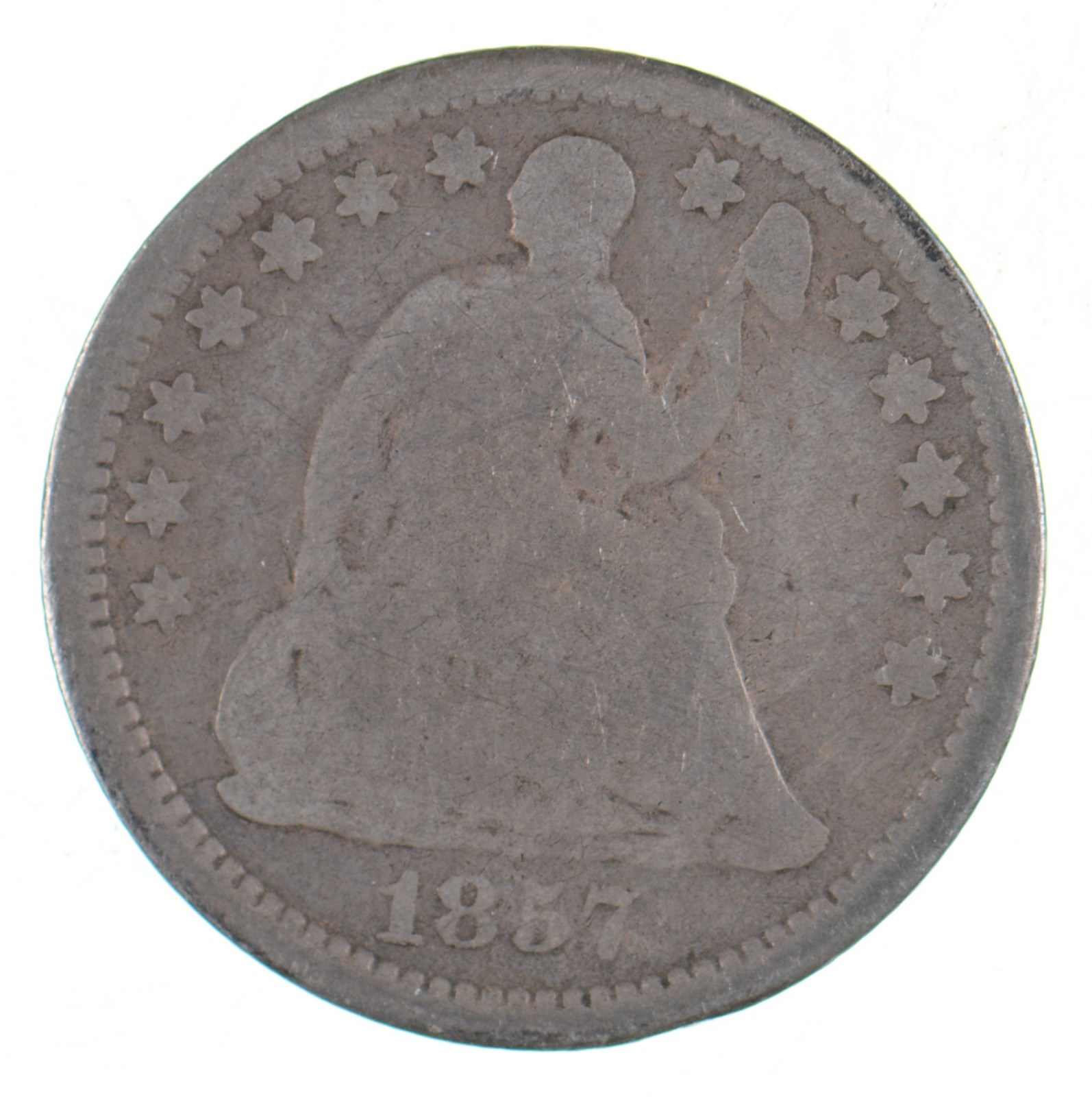 5c ***1/2 Dime HALF** - 1857 Seated Liberty Half Dime - Early American ...
