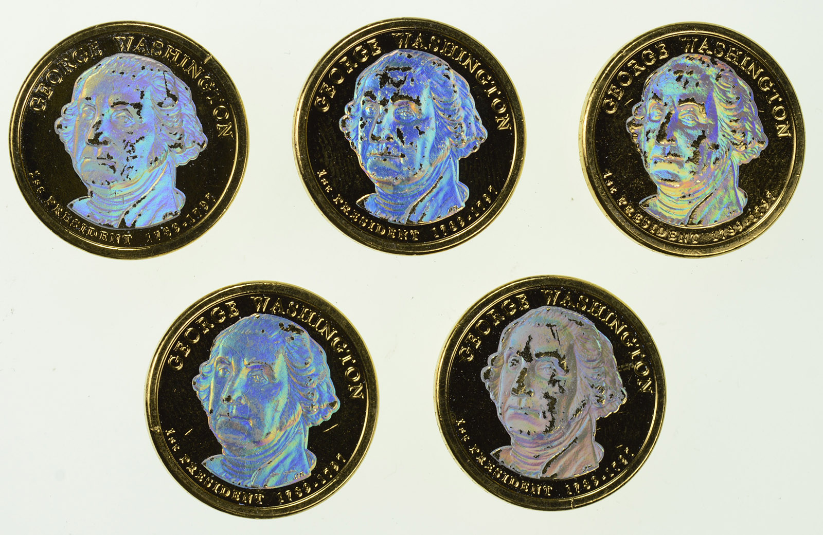 5x Colorized $1.00 Washington Dollars | Property Room