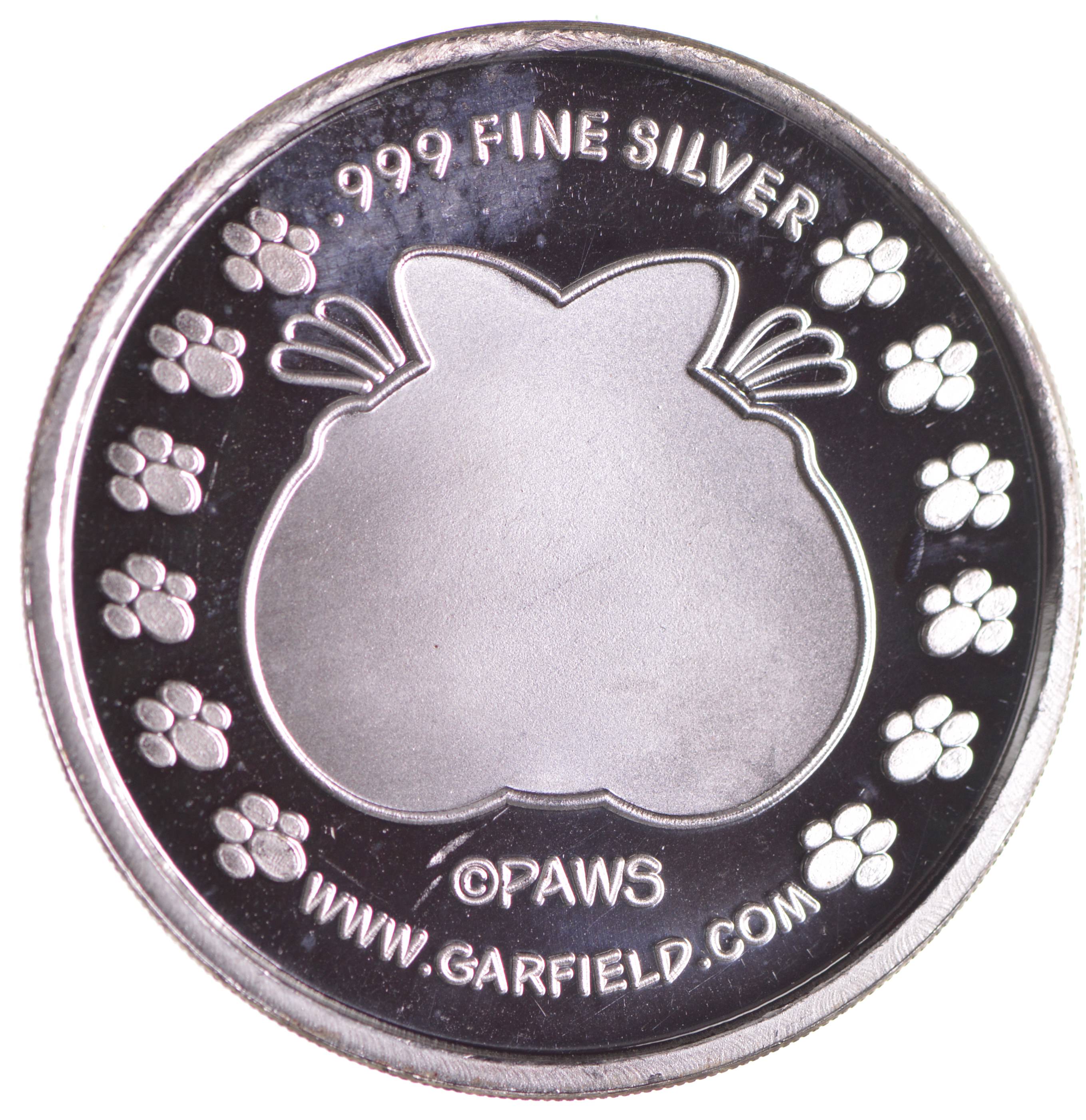 .999 Fine 1 Oz Silver Oz 1999 Merry Christmas Garfield Themed - Limited ...