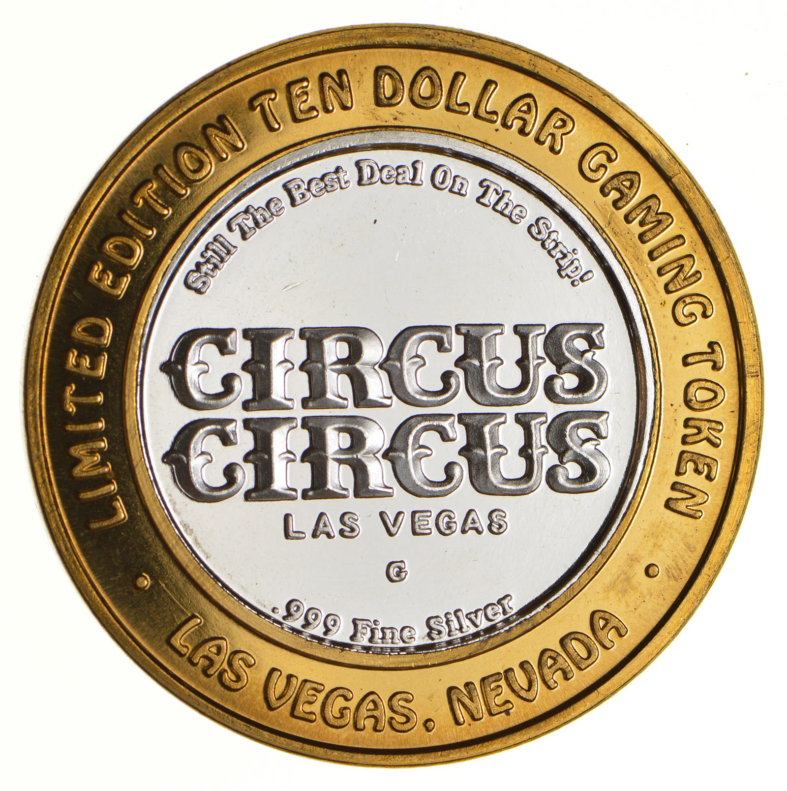 .999 Fine Silver Center Circus Circus Casino Chip Limited Edition $ 10 ...