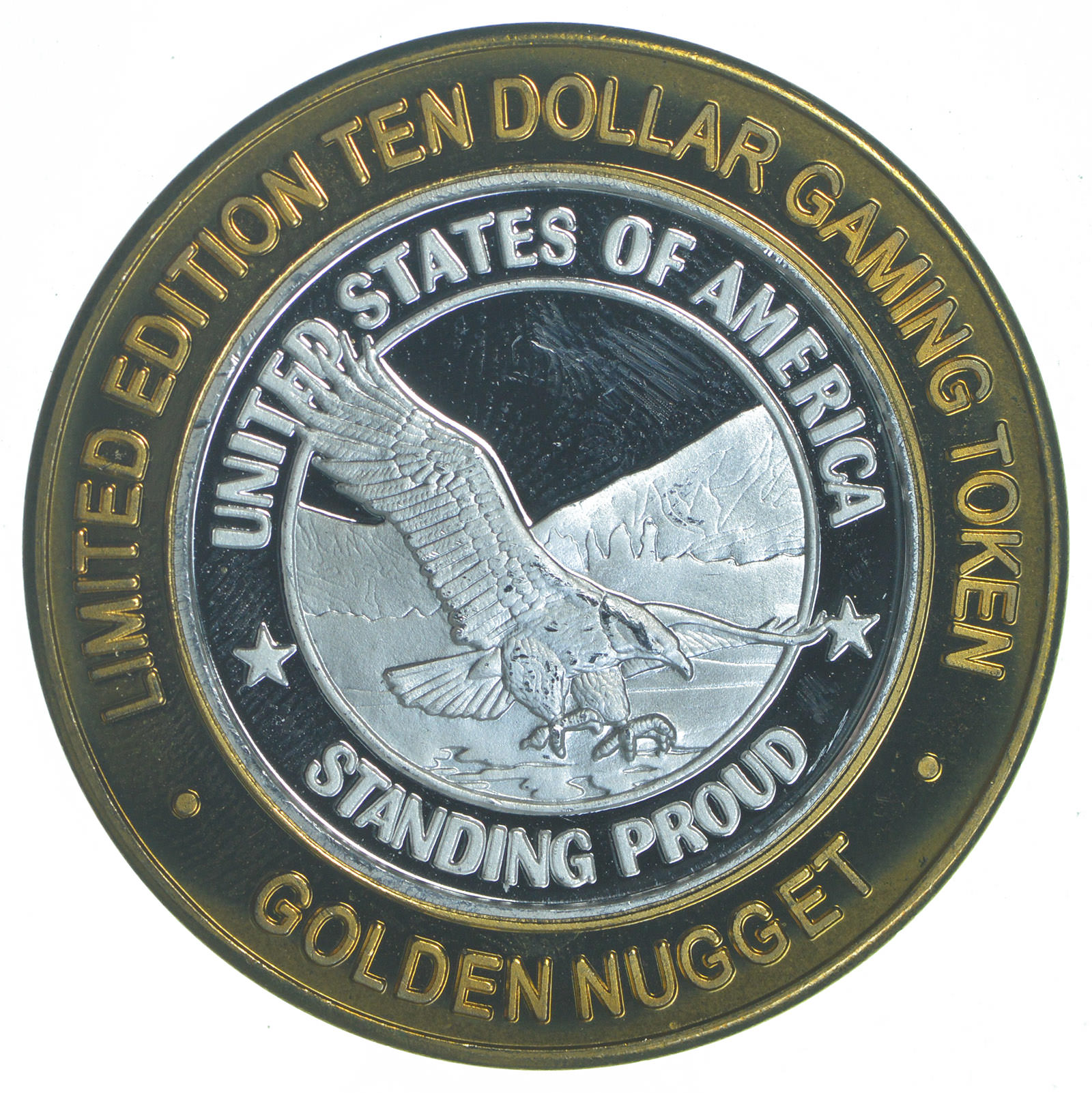 .999 Fine Silver Center Golden Nugget Casino Chip Limited Edition $ 10 ...