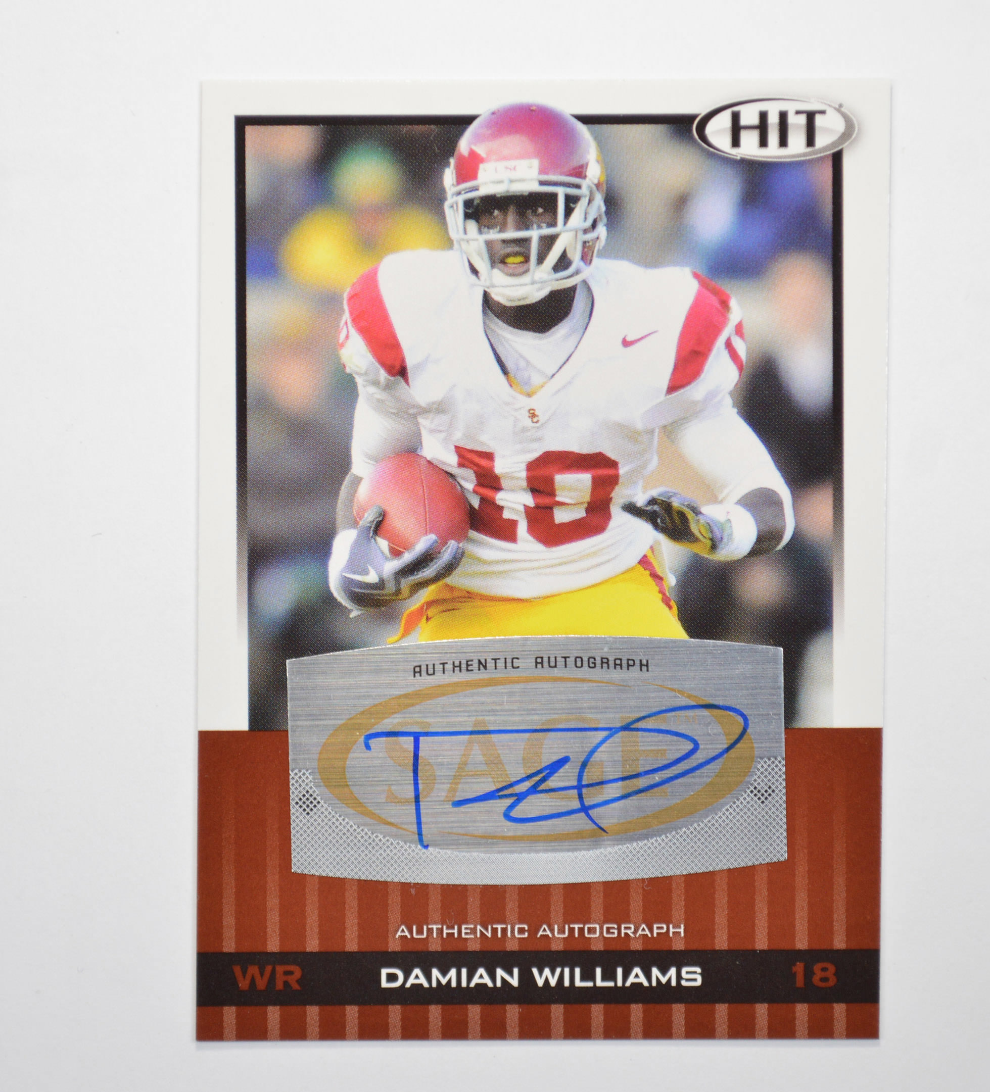 #A18 Sage Hit 2009 Autograph Damian Williams | Property Room