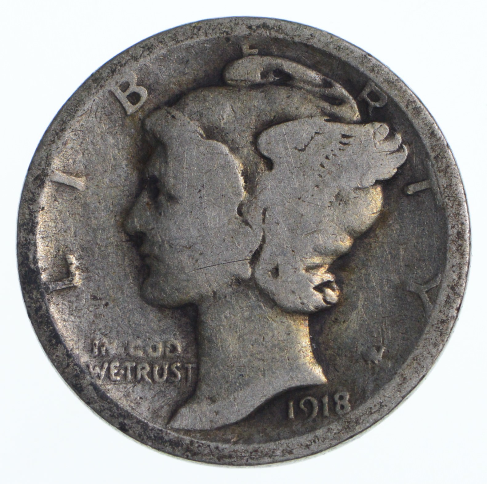 ALMOST 100 Years OLD 1918 Mercury Liberty 90% Silver United States Dime ...