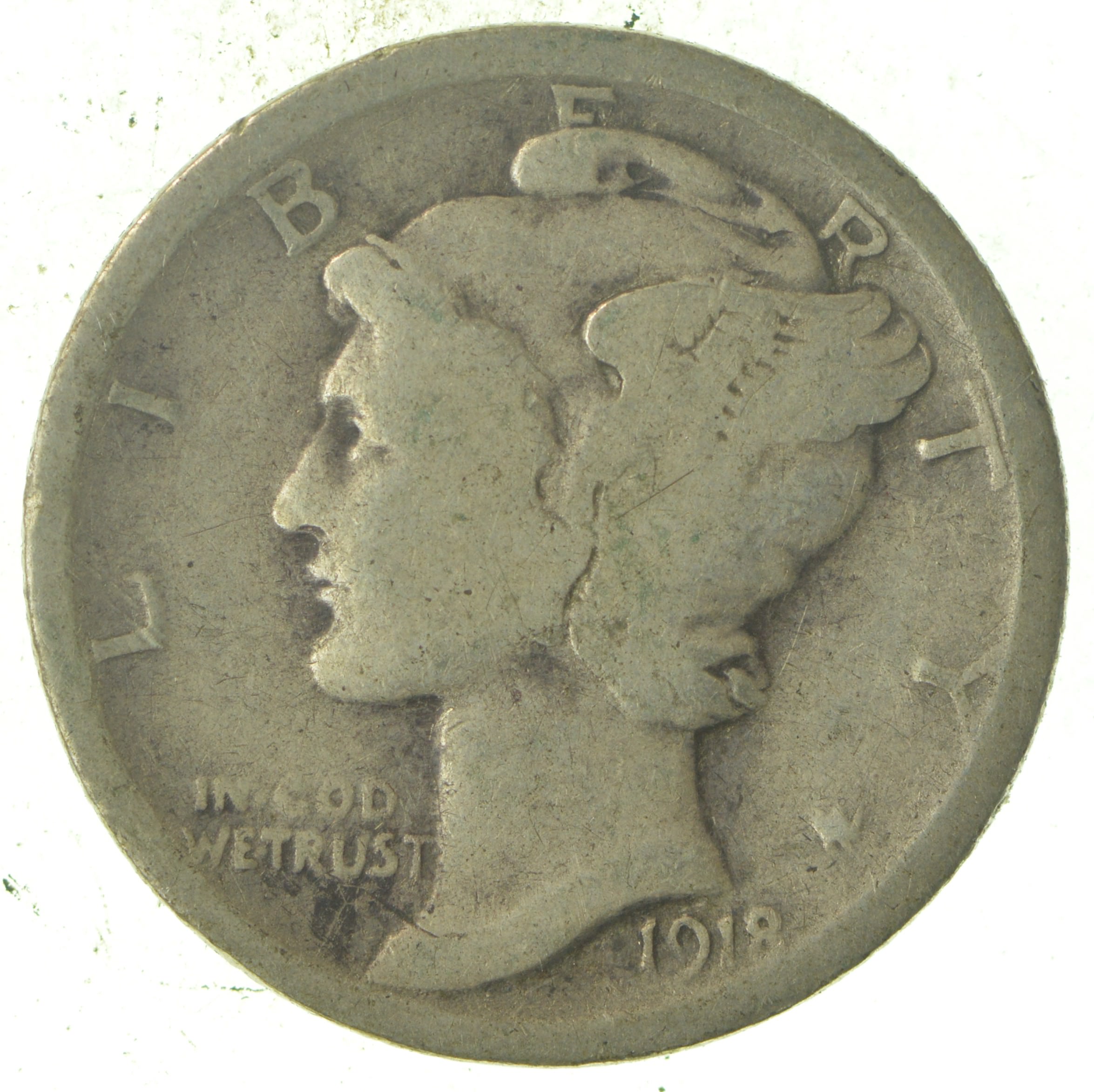 ALMOST 100 Years OLD 1918 Mercury Liberty 90% Silver United States Dime ...