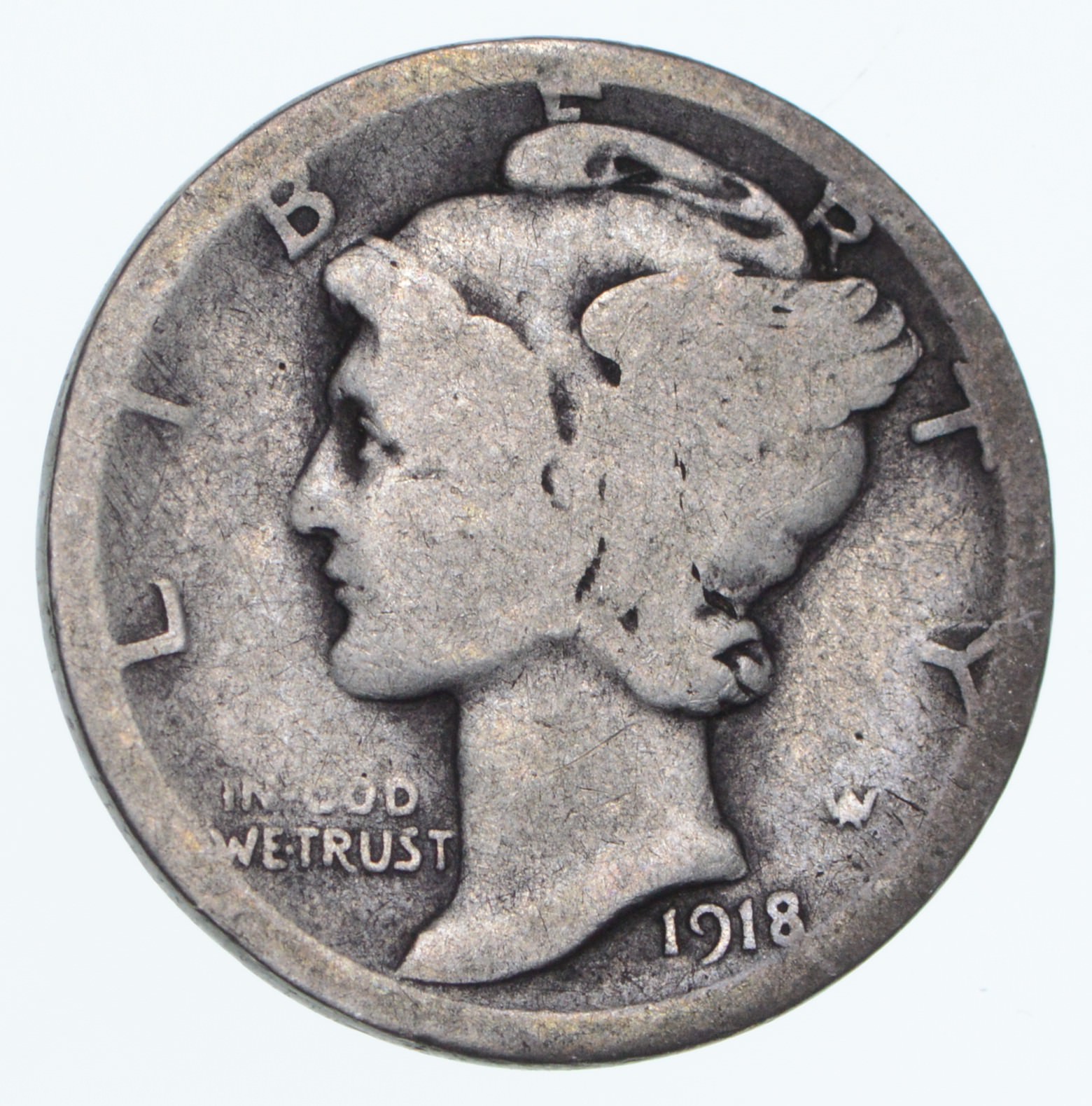 ALMOST 100 Years OLD 1918-D Mercury Liberty 90% Silver United States ...
