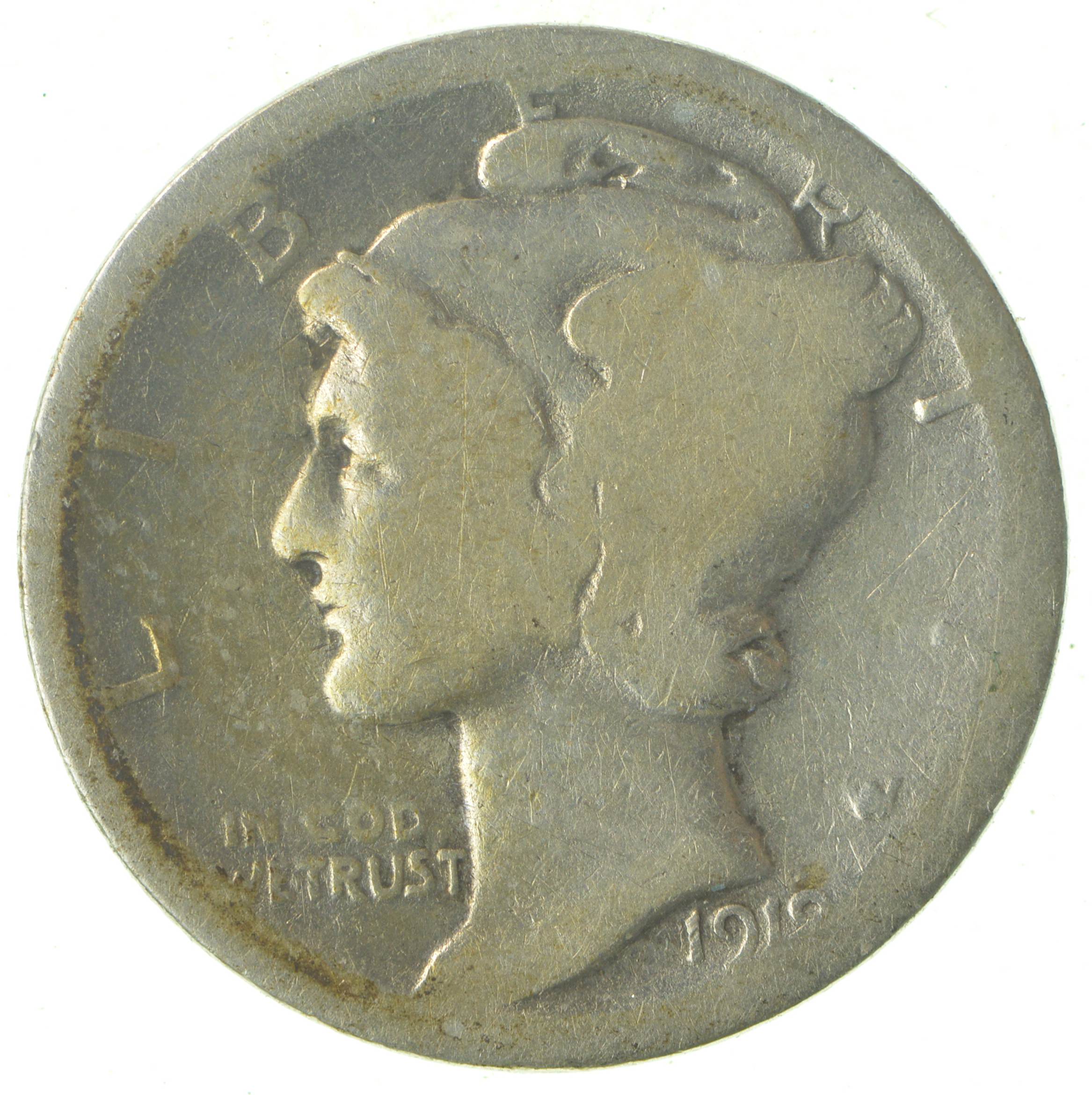 ALMOST 100 Years OLD 1919-D Mercury Liberty 90% Silver United States ...