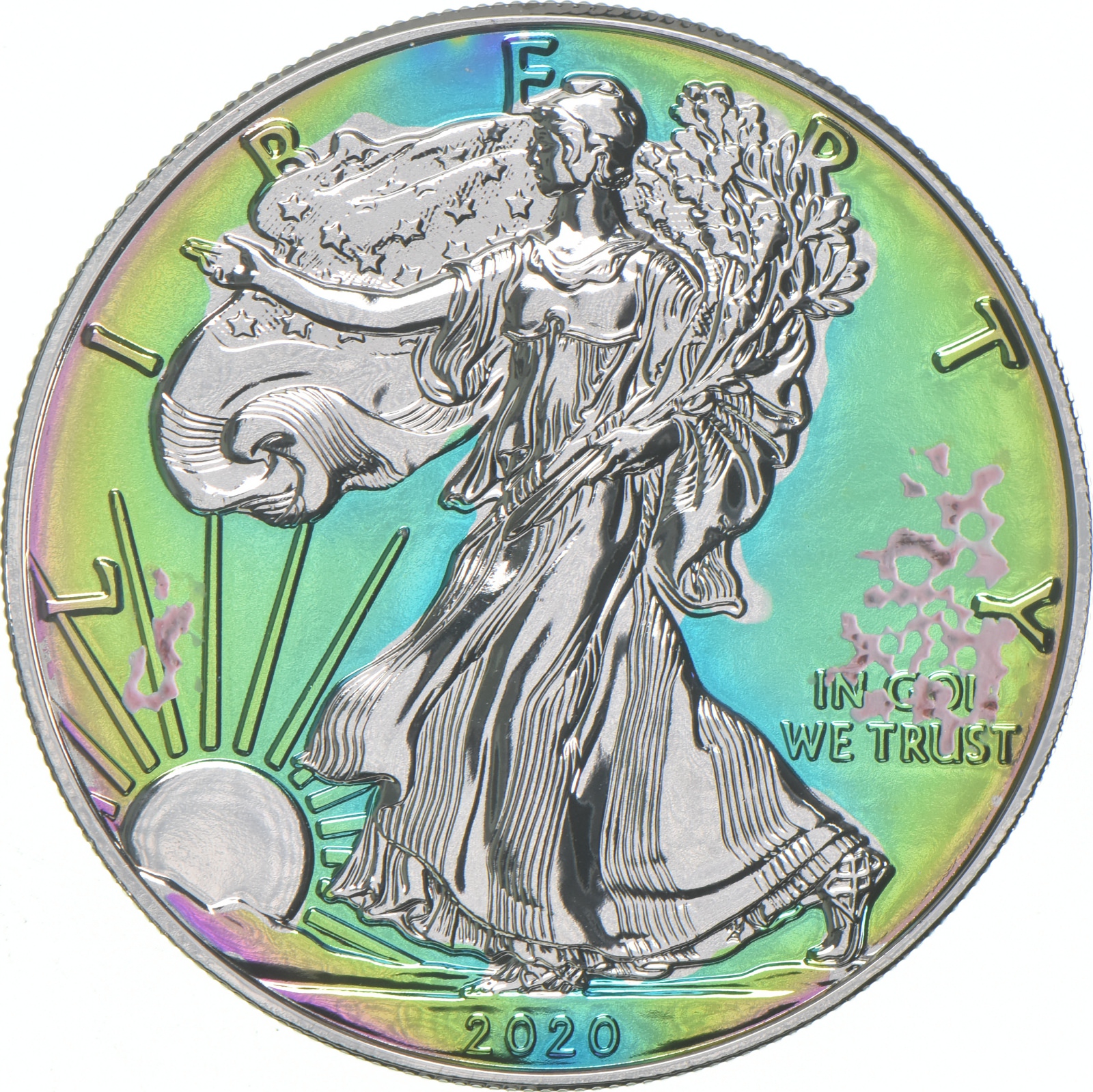 AMAZING - Colorized 2018 American Silver Eagle - Psychedelic Colors ...