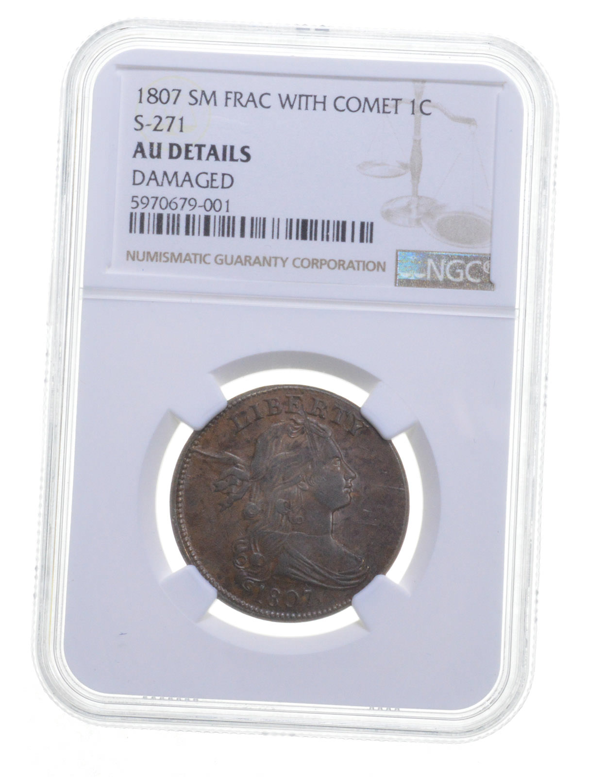 AU DETAILS 1807 Draped Bust Large Cent - SM FRAC WITH COMET - S271 ...