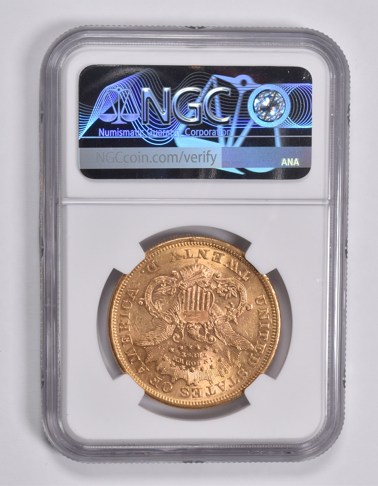 AU55 1876-S $20 Liberty Head Gold Double Eagle NGC | Property Room