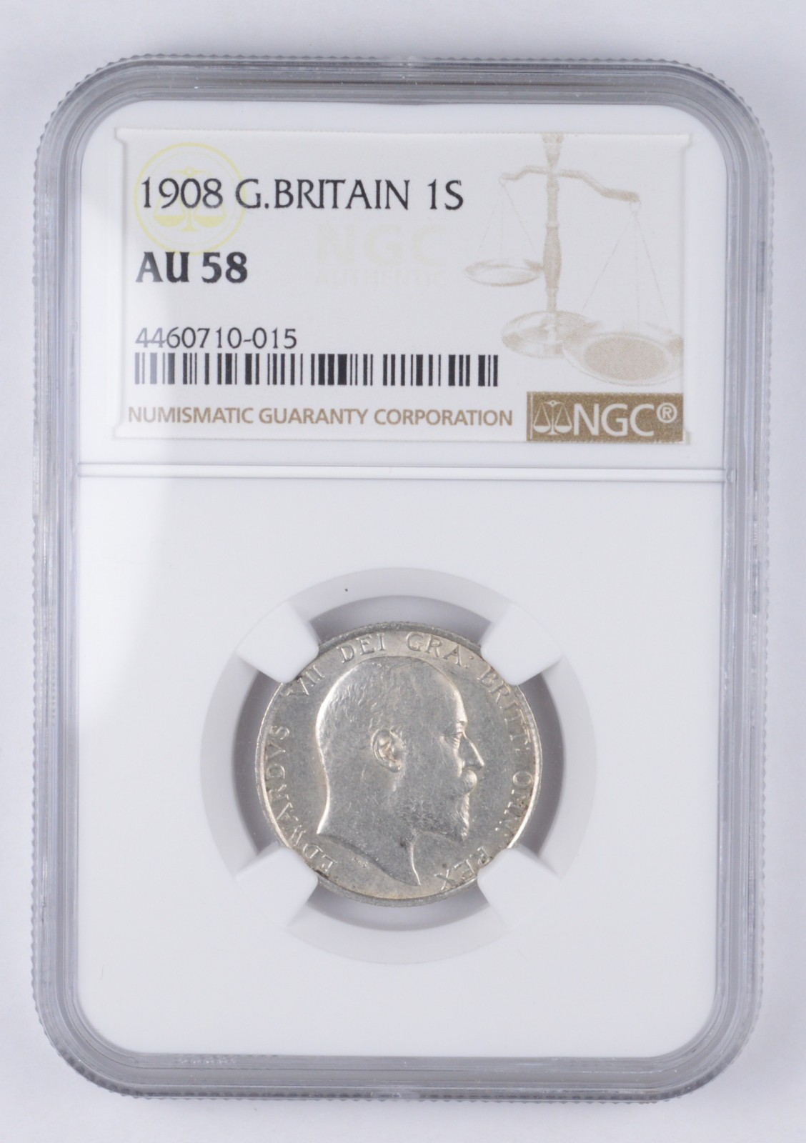 AU58 1908 Great Britain 1 Shilling - Graded NGC | Property Room