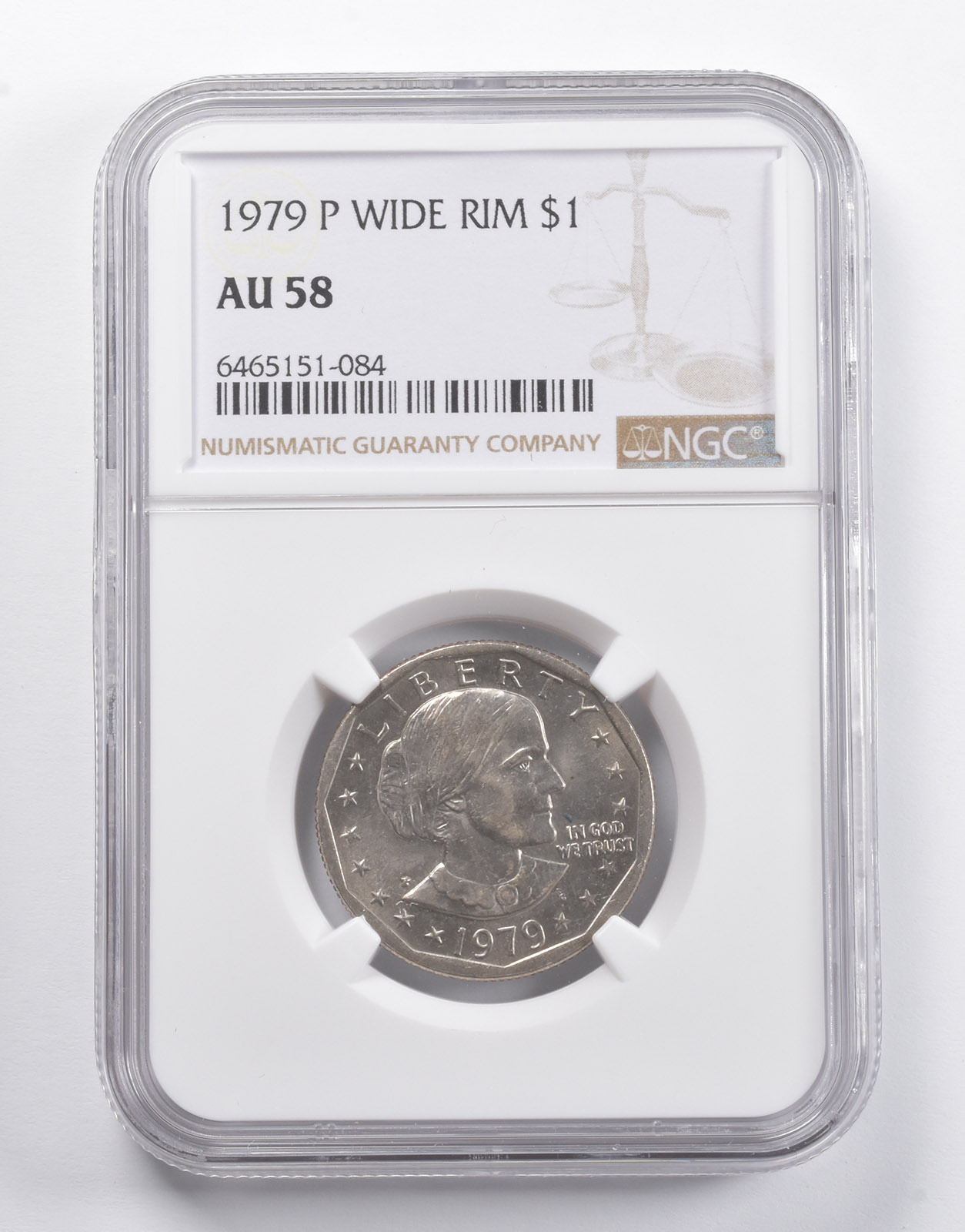 AU58 1979-P Susan B. Anthony Dollar Wide Rim NGC | Property Room