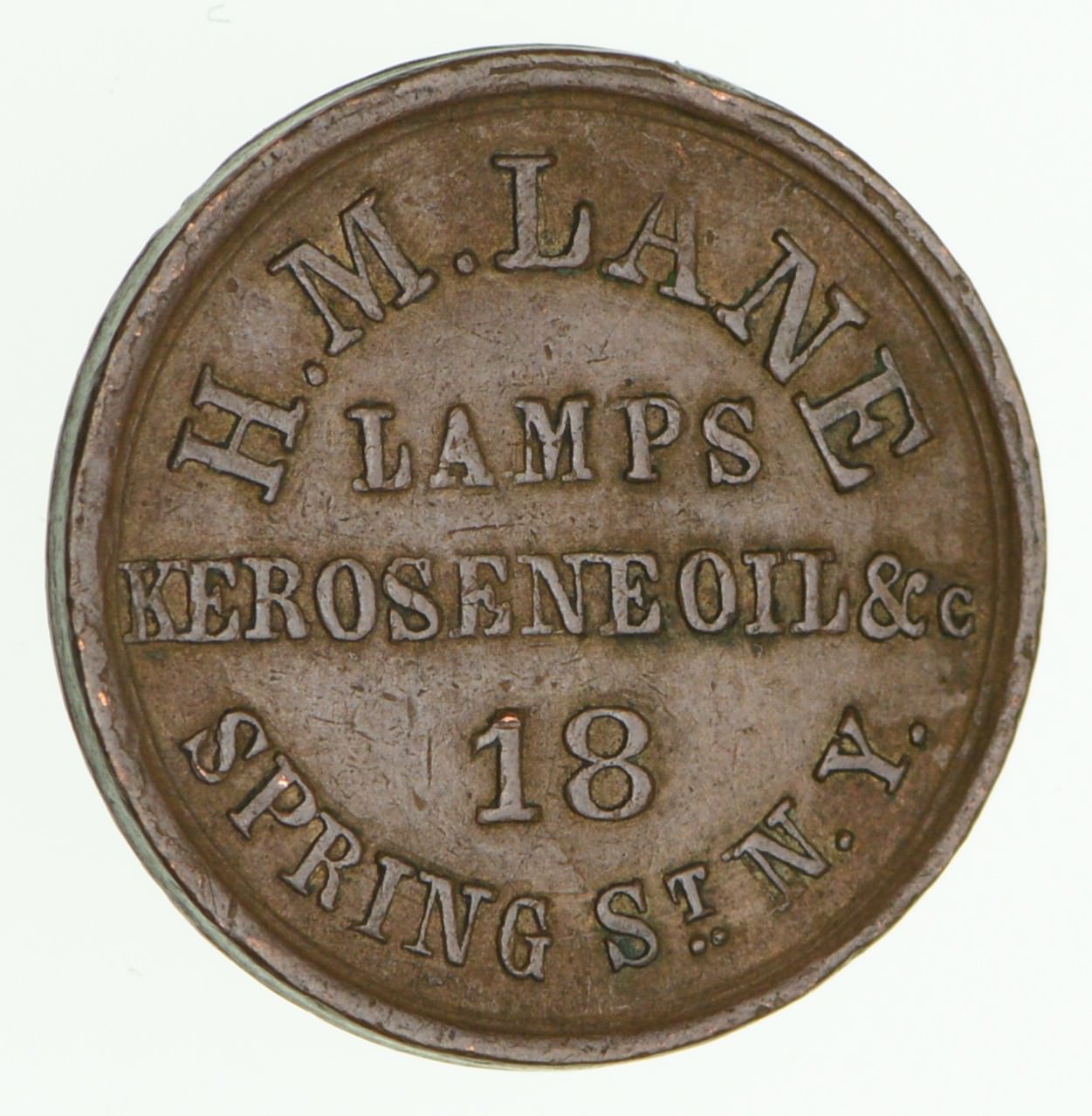 Authentic ORIGINAL Civil War Token - 1863 H.M. Lane Lamps Kerosene Oil ...