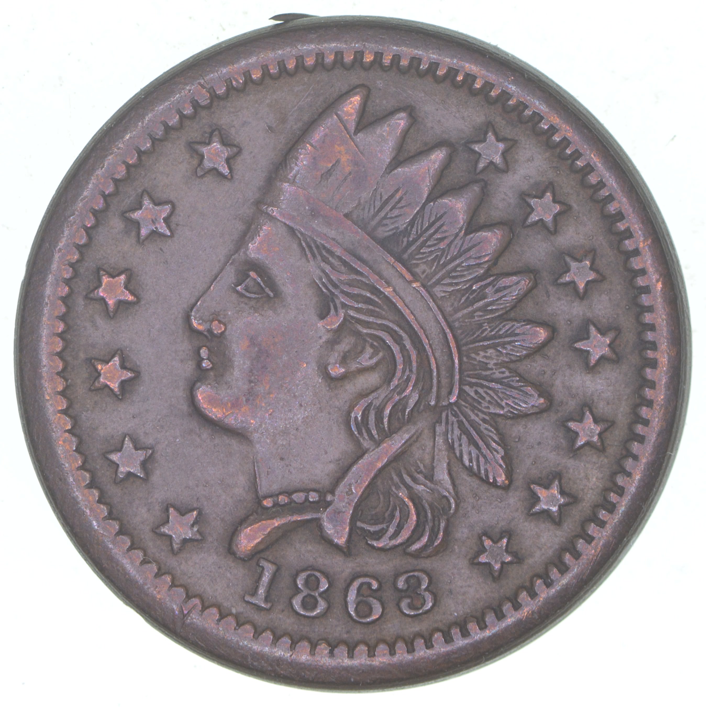 Authentic ORIGINAL Civil War Token - 1863 Indian Head - Army & Navy ...