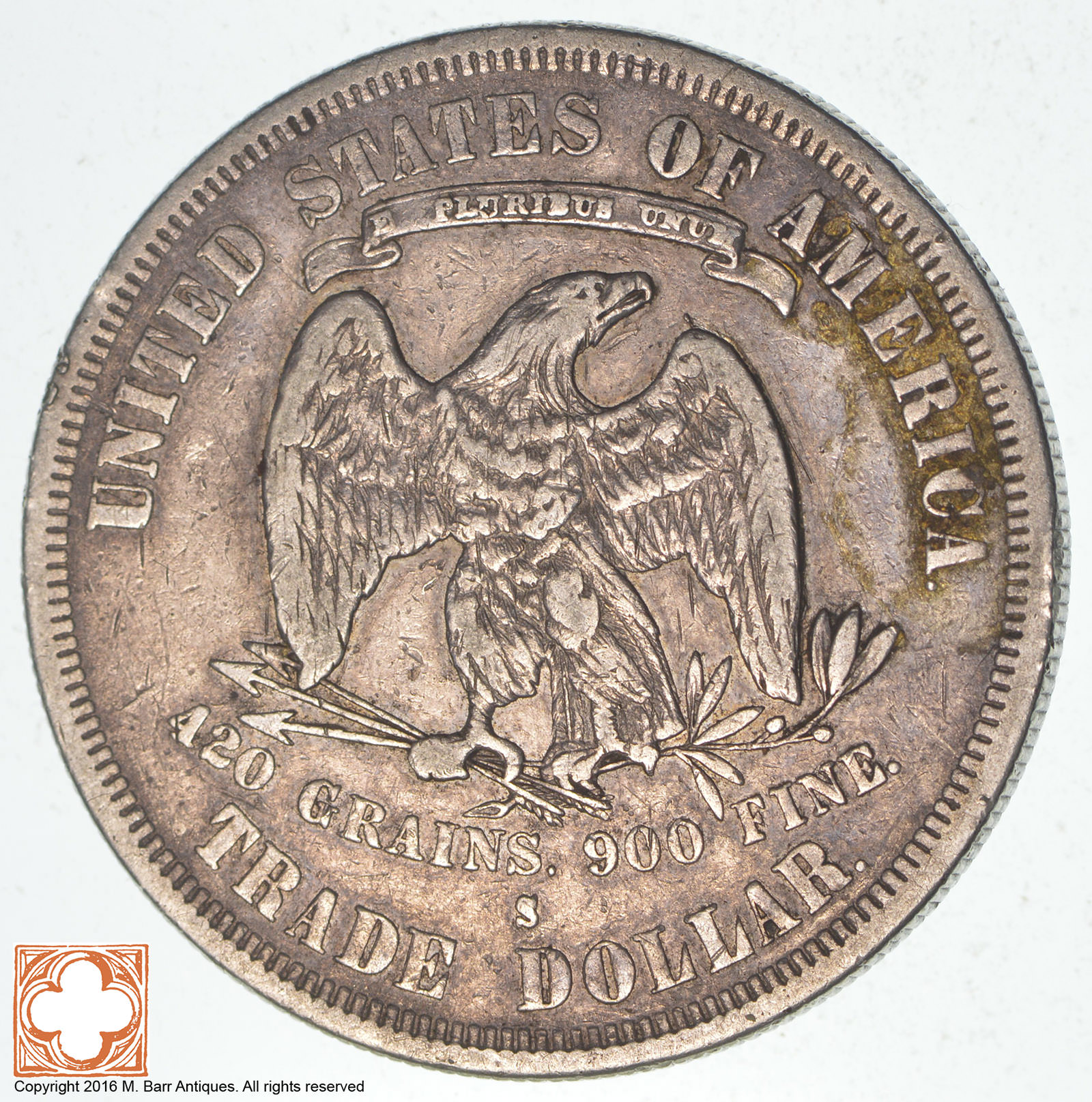 Authentic United States - TRADE Dollar - 1877-S - Silver Dollar - RARE ...
