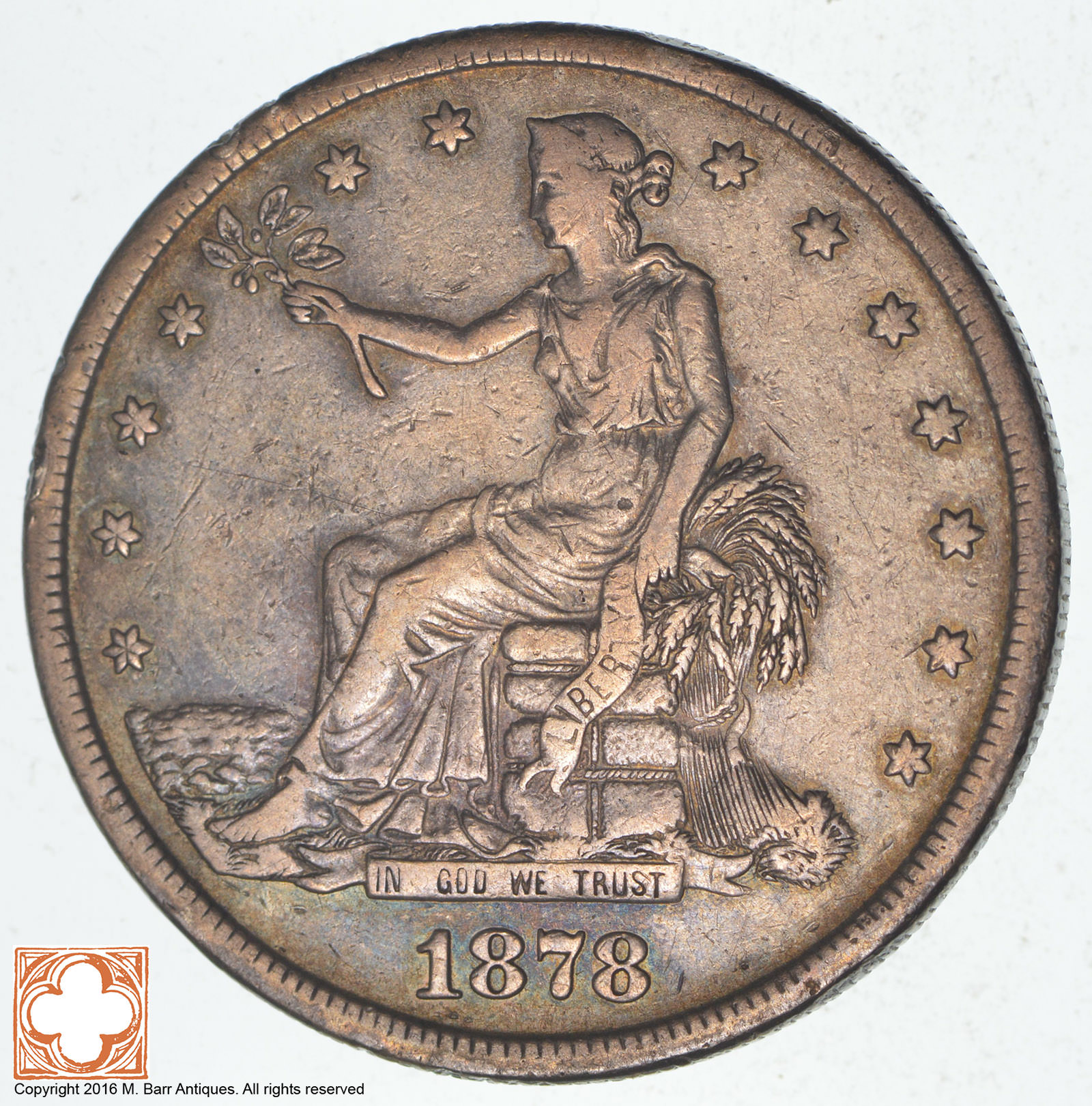 Authentic United States - TRADE Dollar - 1878-S - Silver Dollar - RARE ...