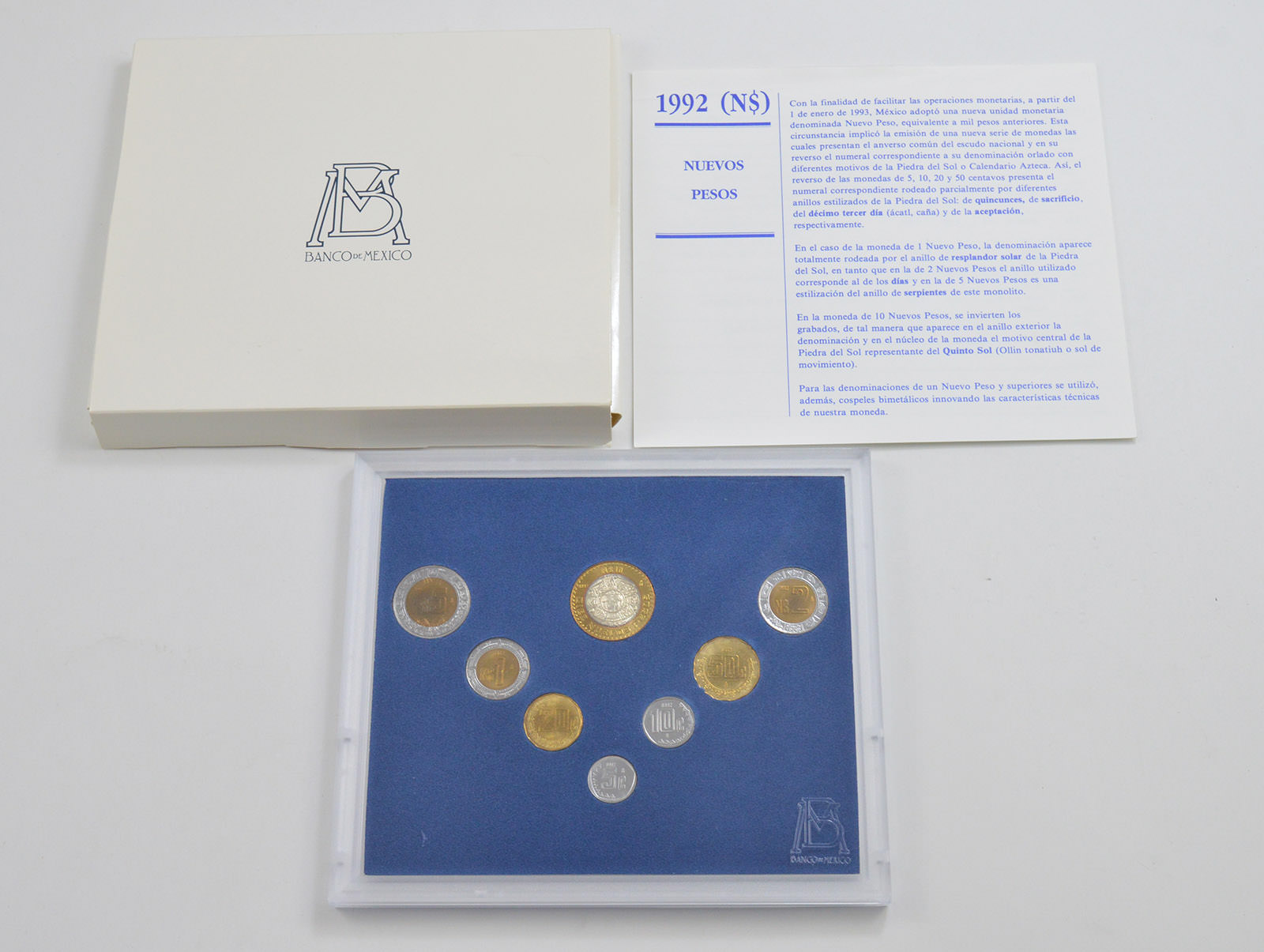 Banco De Mexico - 1992 Bank of Mexico Coin Uncirculated Coin Set - 8 ...