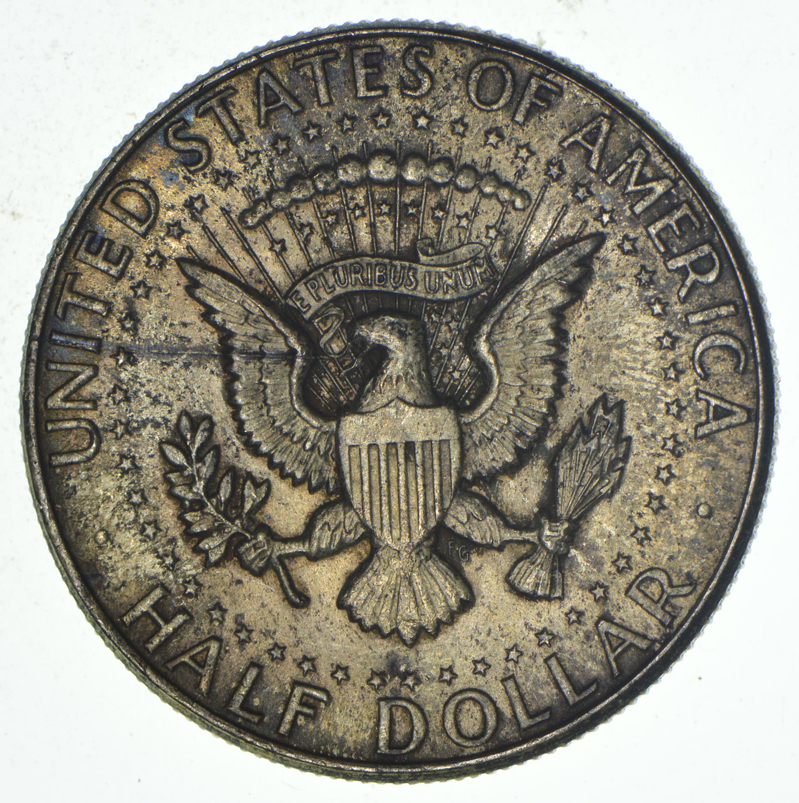 Beautiful TONED 1964 Kennedy Silver Half Dollar 90 US Coin