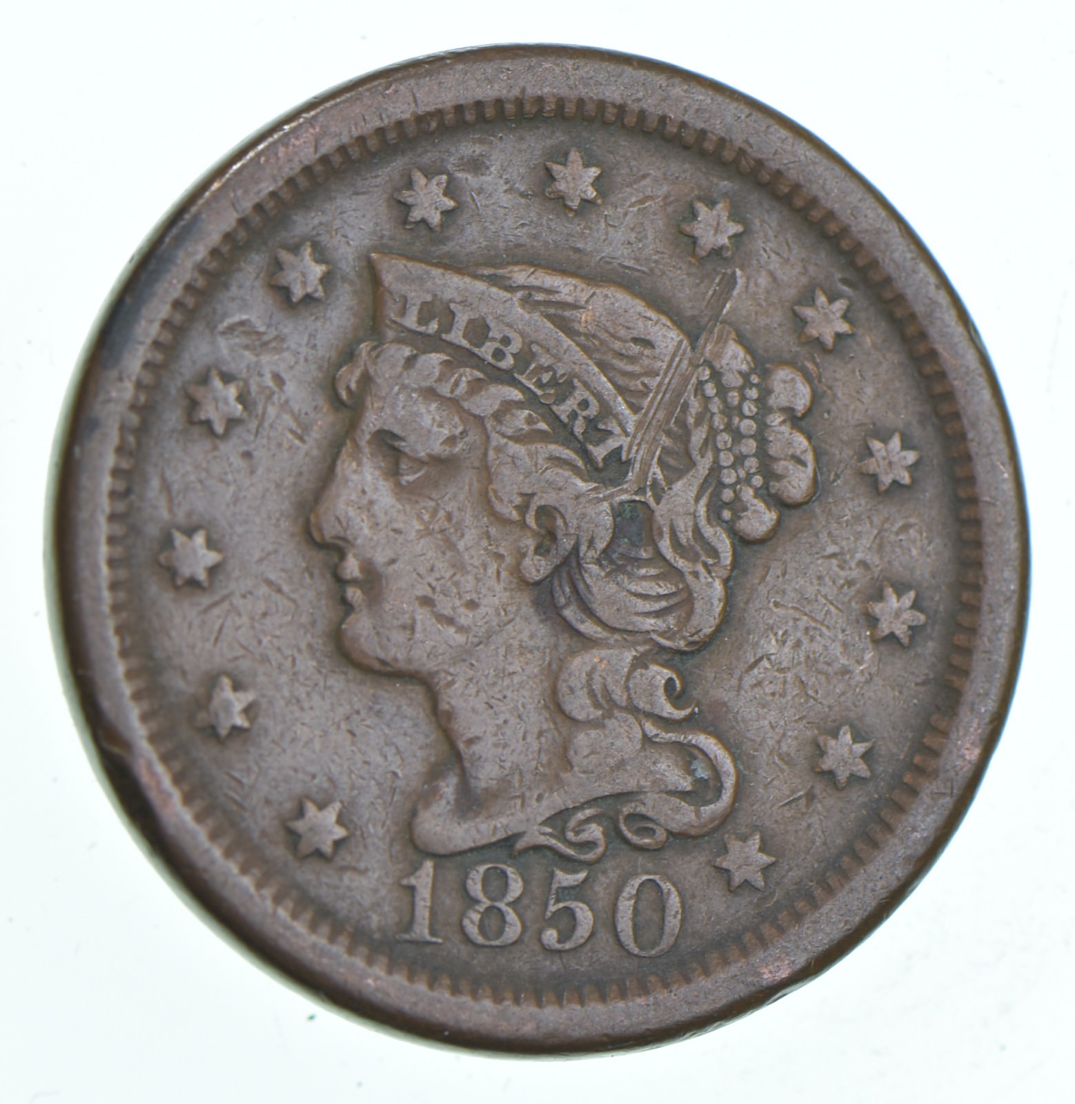 Better 1850 Braided Hair - US Large Cent Penny - Coin Collection Lot Set Break | Property Room