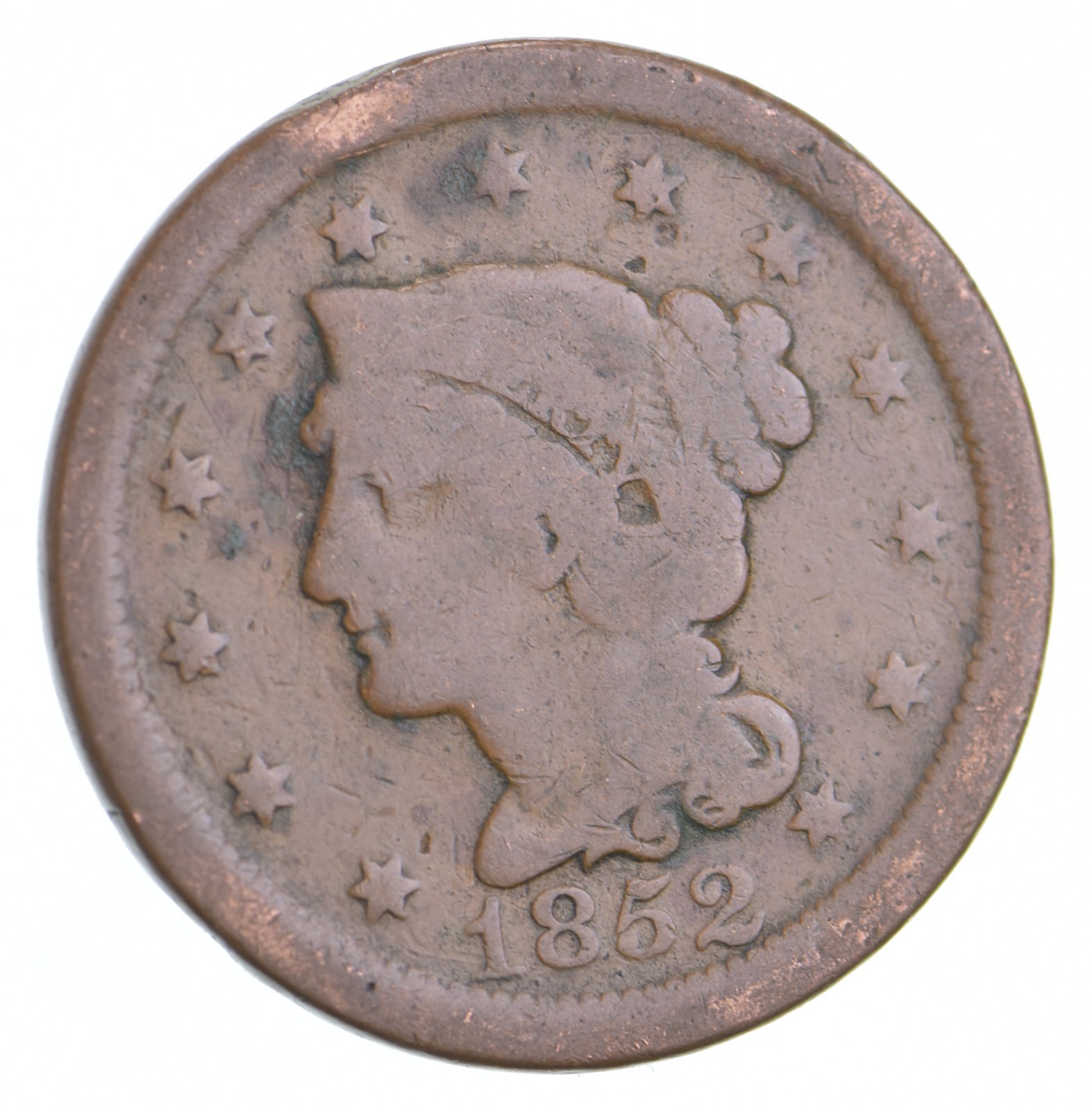 Better 1852 Braided Hair - US Large Cent Penny - Coin Collection Lot ...