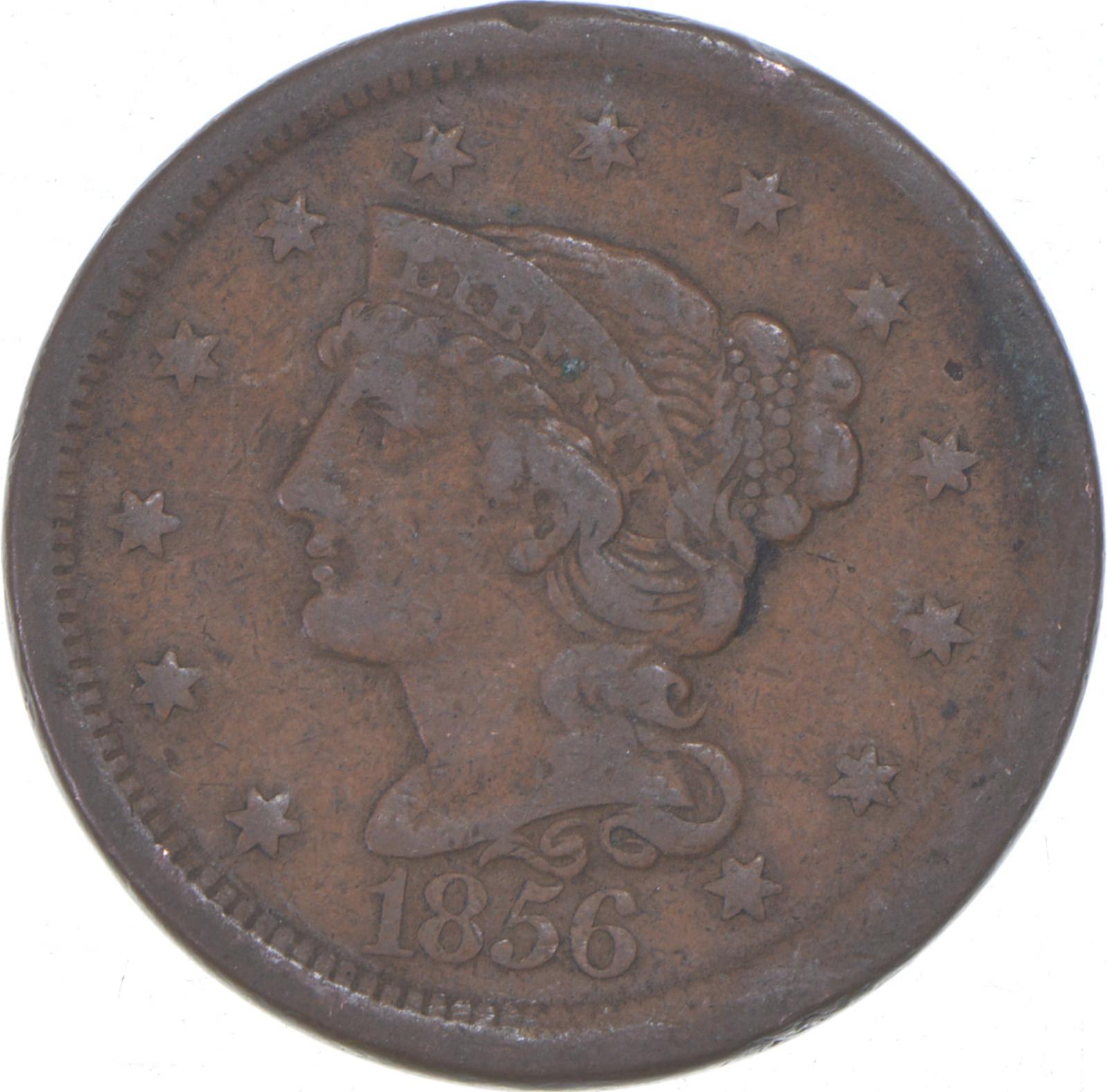 Better 1856 Braided Hair - US Large Cent Penny - Coin Collection Lot ...