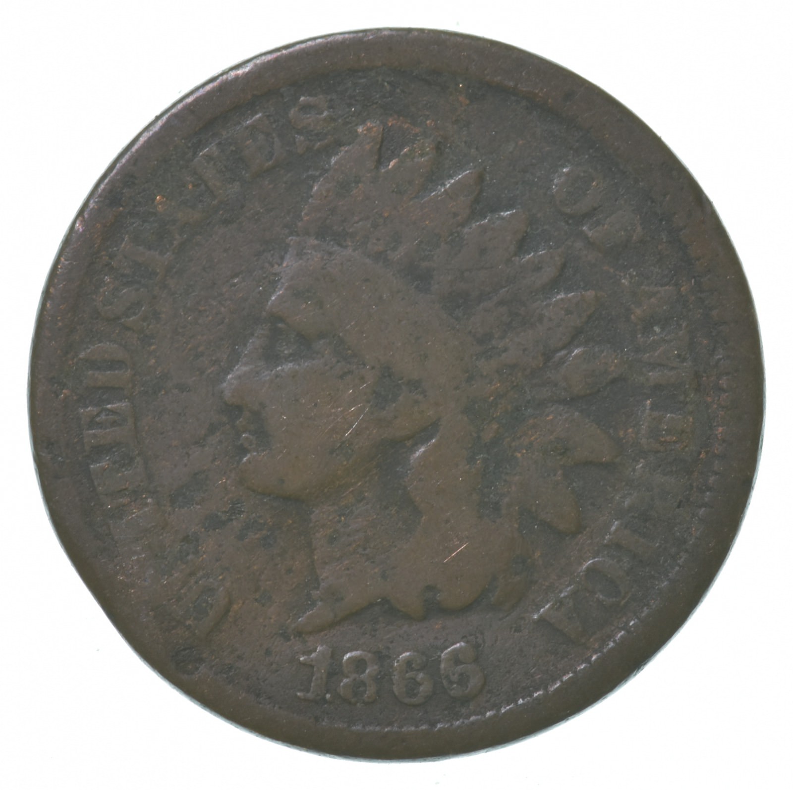 Better 1866 US Indian Head Cent Penny - Coin Collection Lot Set Break ...