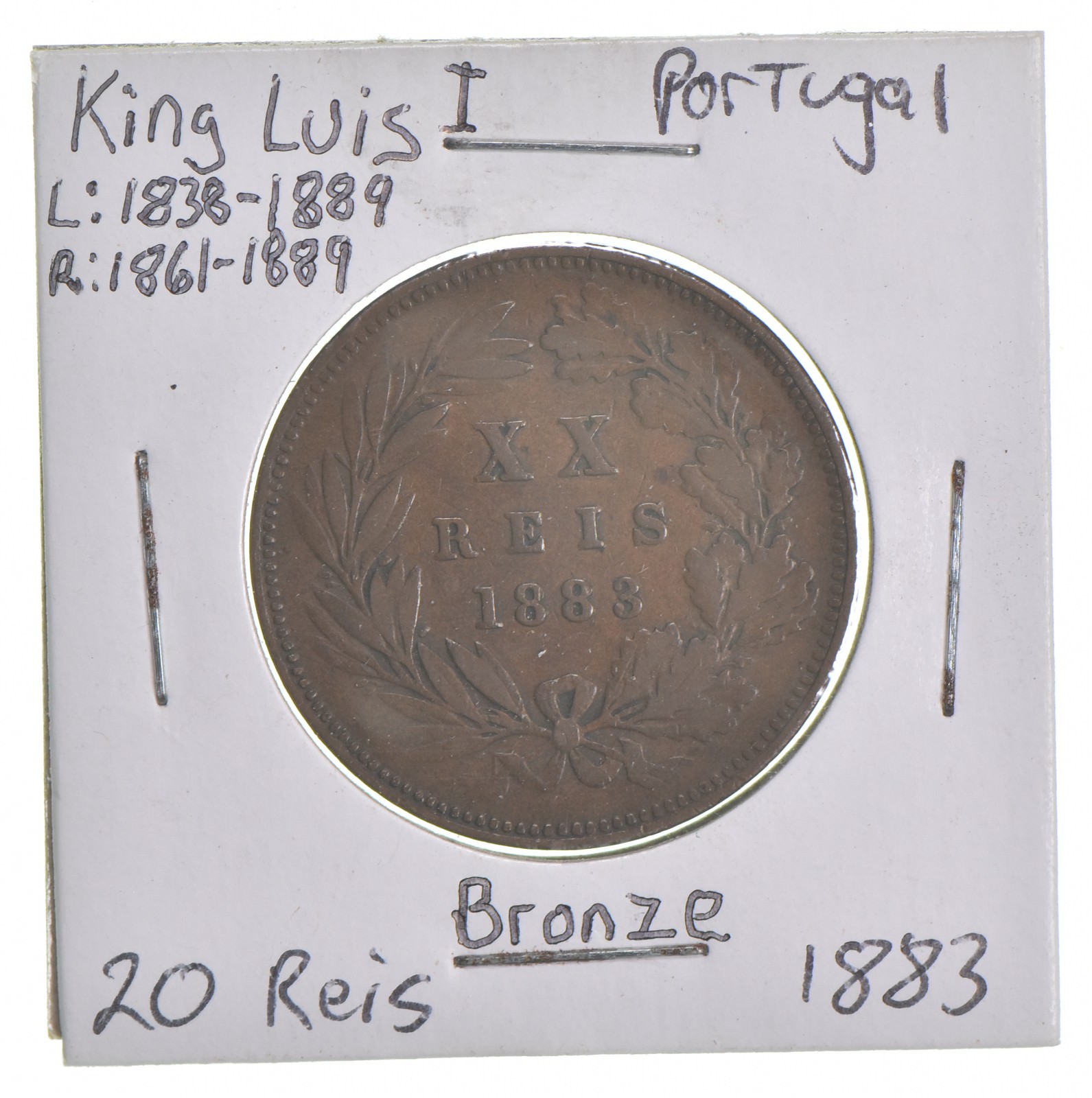 Better 1883 Portugal 20 reis - King Luis I | Property Room