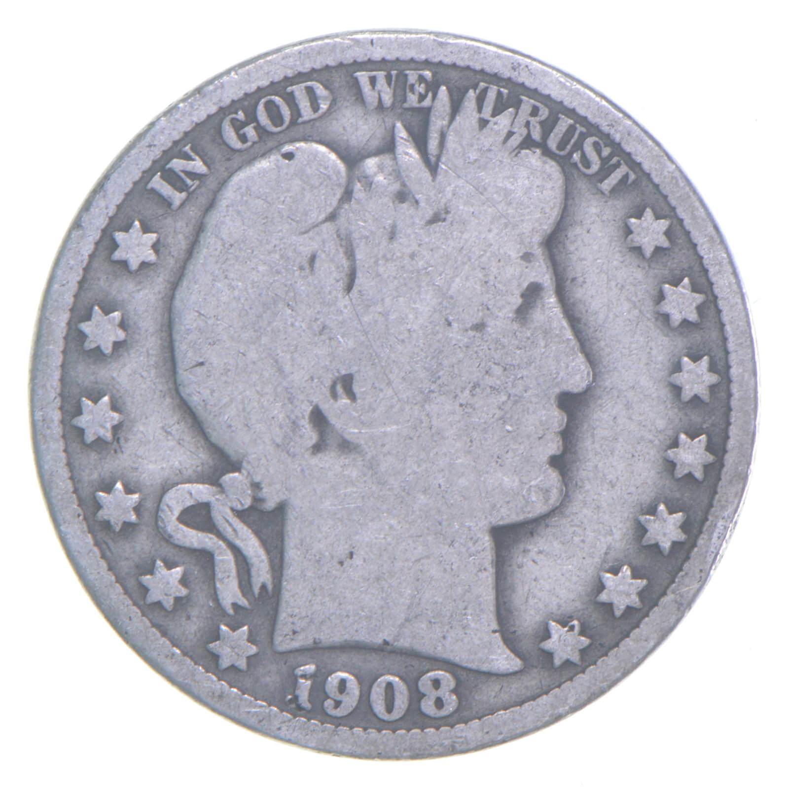 Better 1908 US Barber 90% Silver Half Dollar Coin Collection Set Break ...