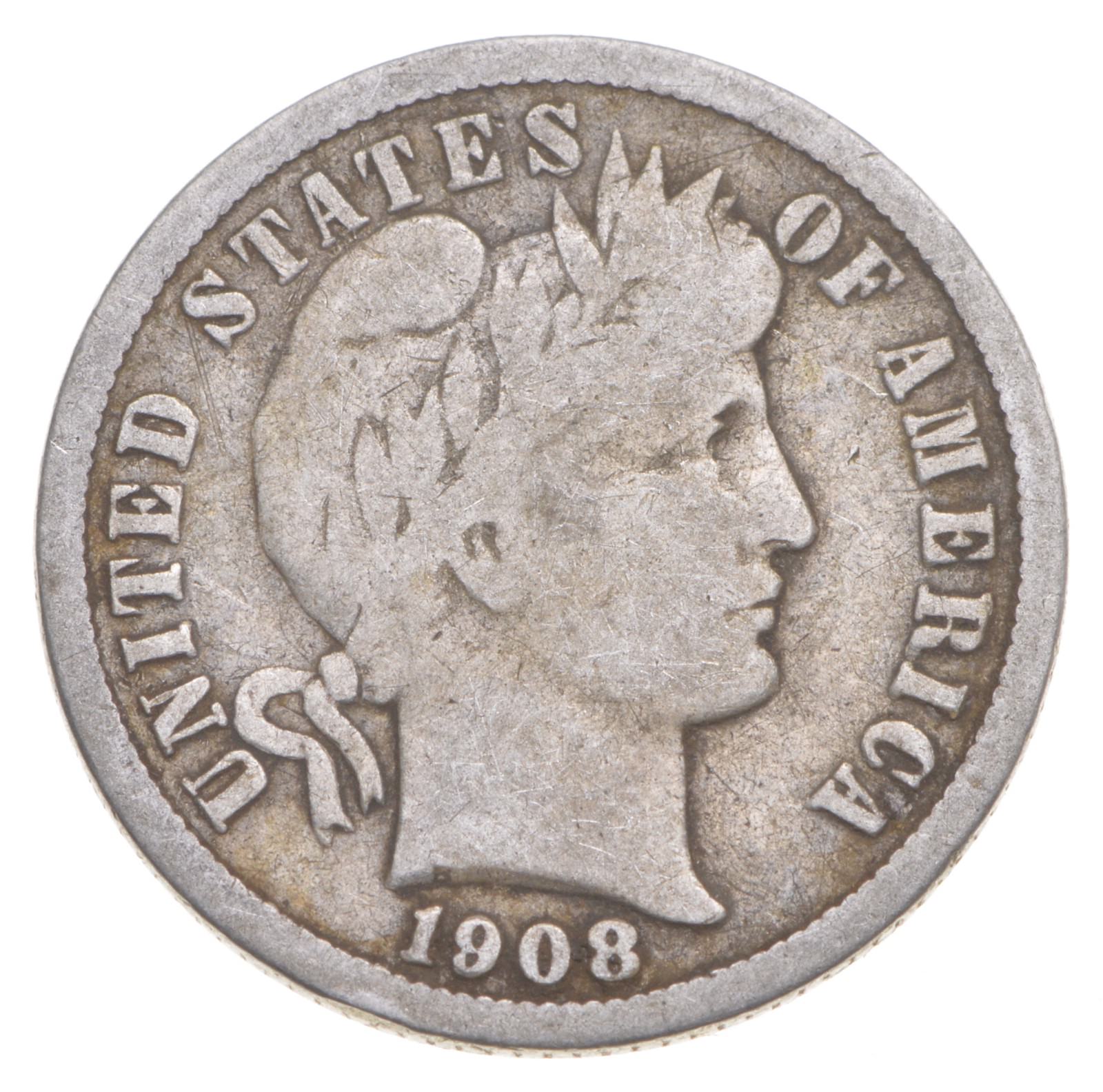 Better 1908-D - US Barber Liberty Silver Dime Coin Collection Lot Set ...