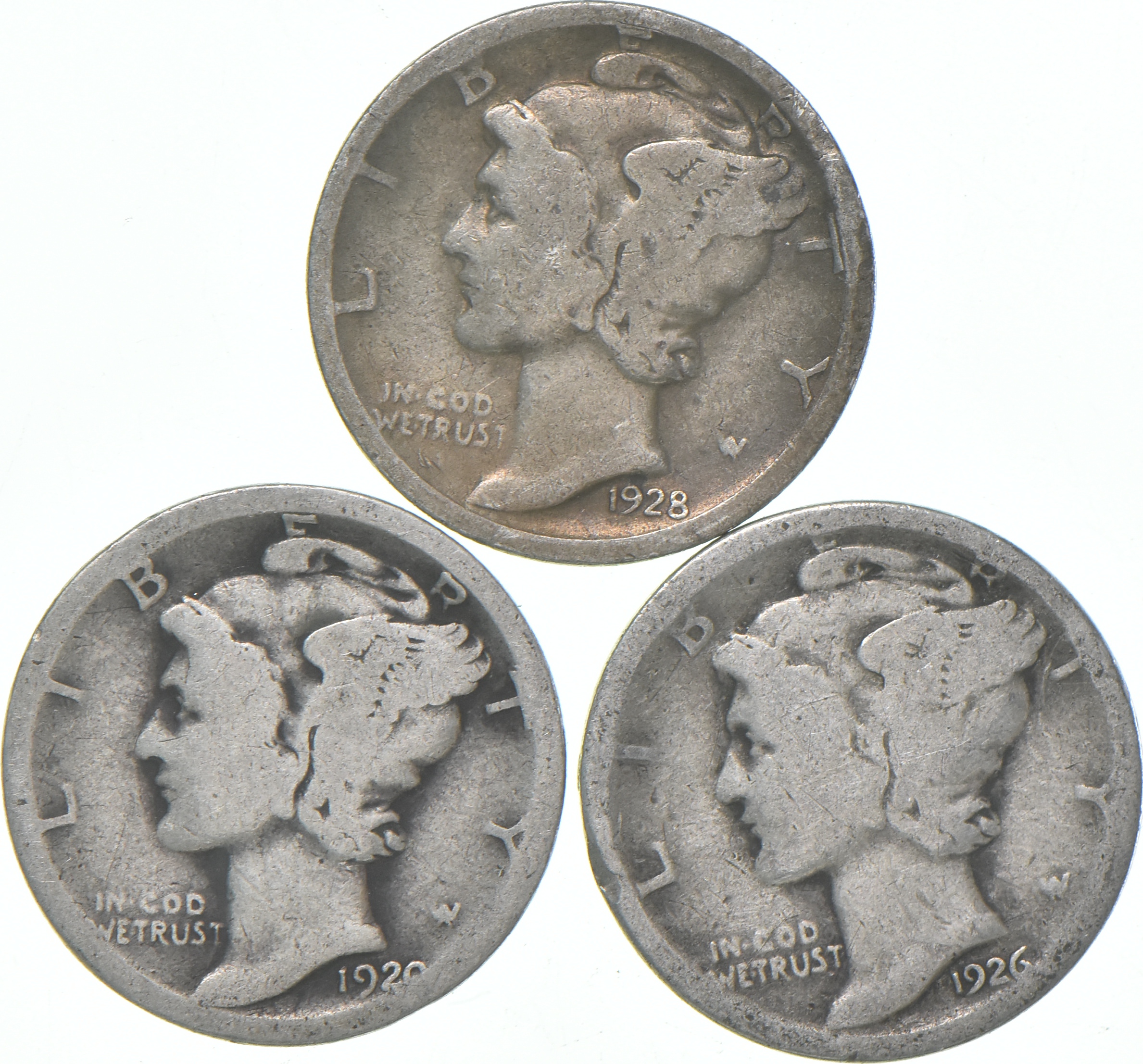 Better 1928-D 1920-S 1926-D Mercury Silver Dime Early Dates | Property Room