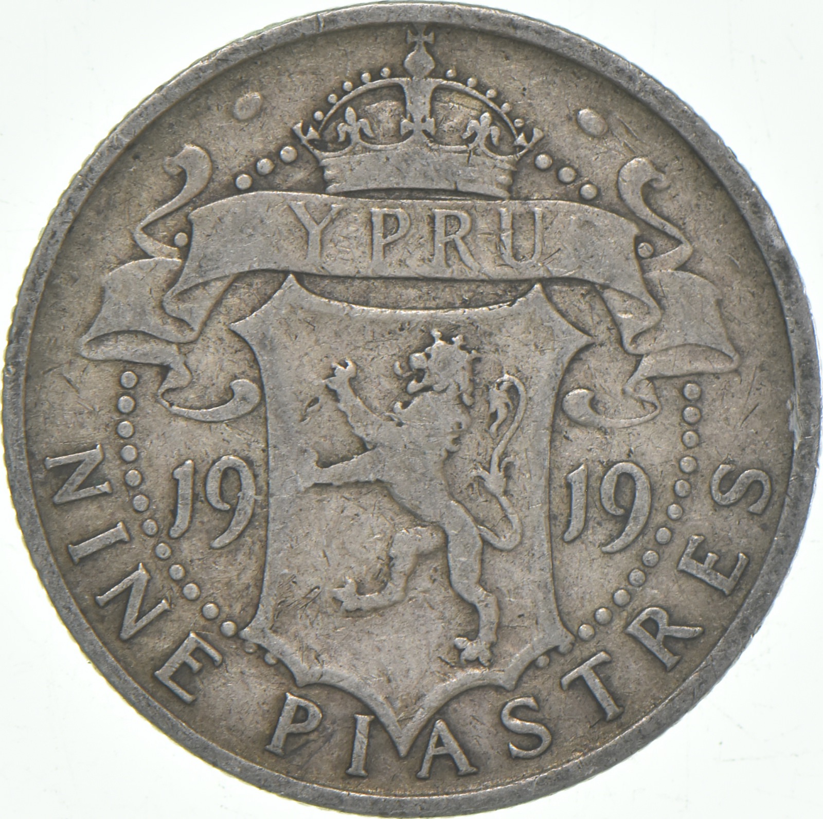Better Date - 1919 Cyprus 9 Piastres World Coin- Silver | Property Room